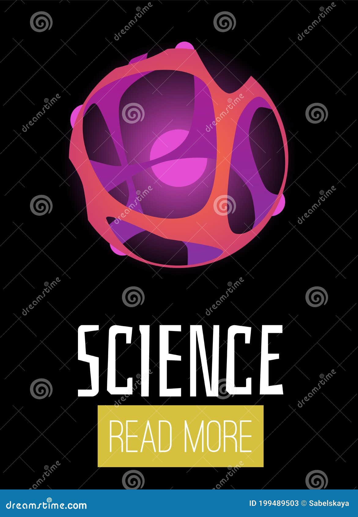 Science Background with Bright Molecule or Atom Flat Vector ...