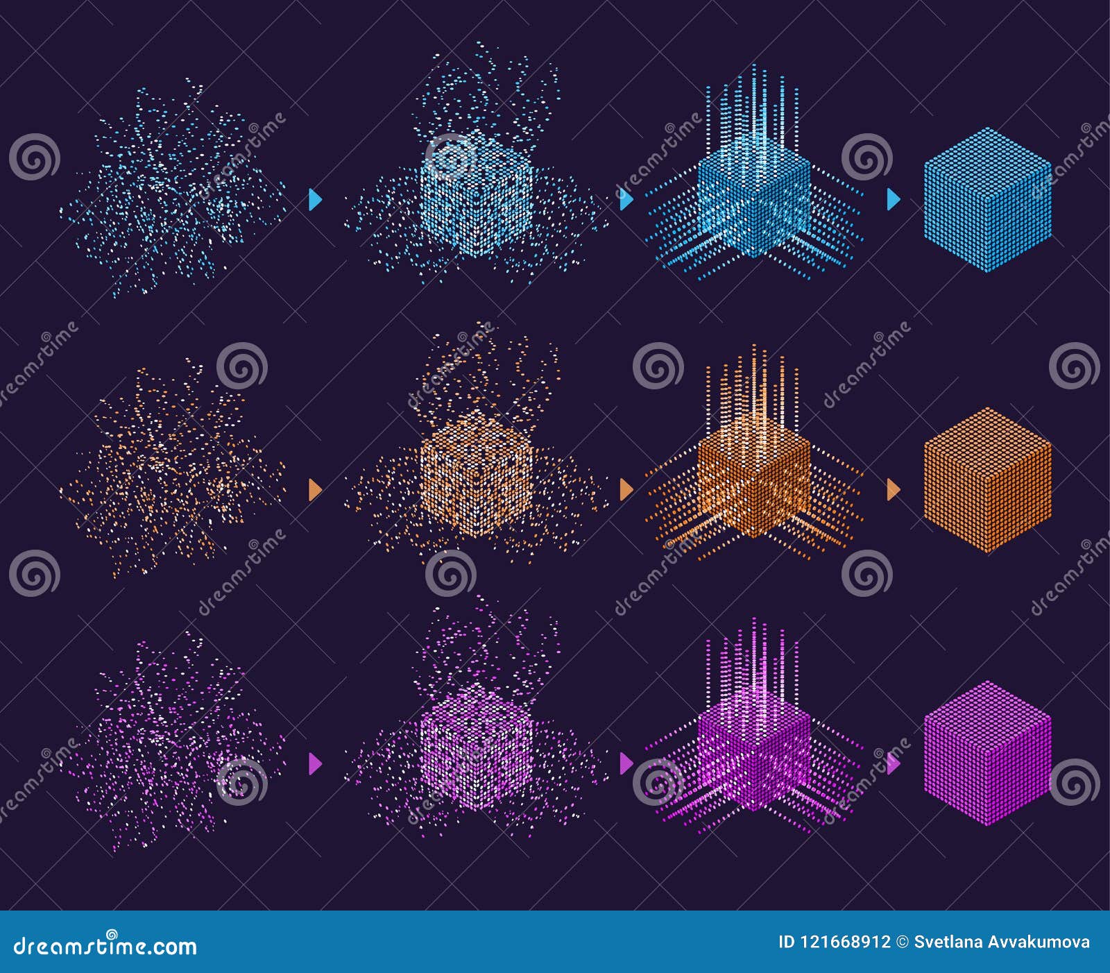 Science Background. Colorful Cube Stock Illustration - Illustration of ...