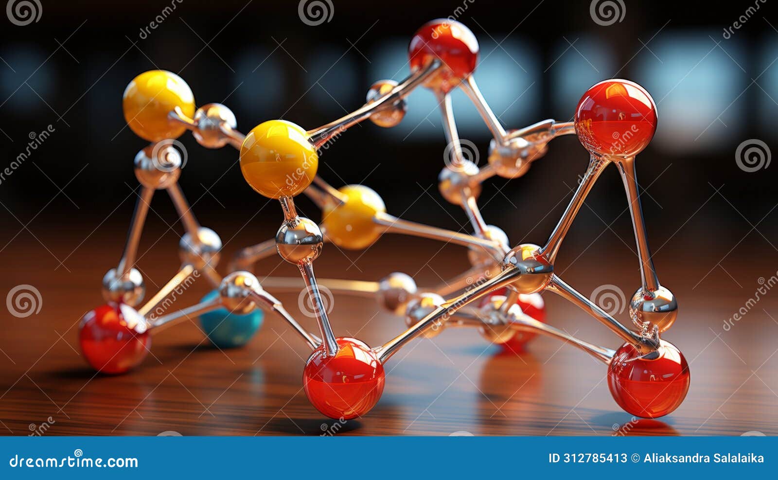 Science Background with Detailed Molecular Model Display for Enhanced ...