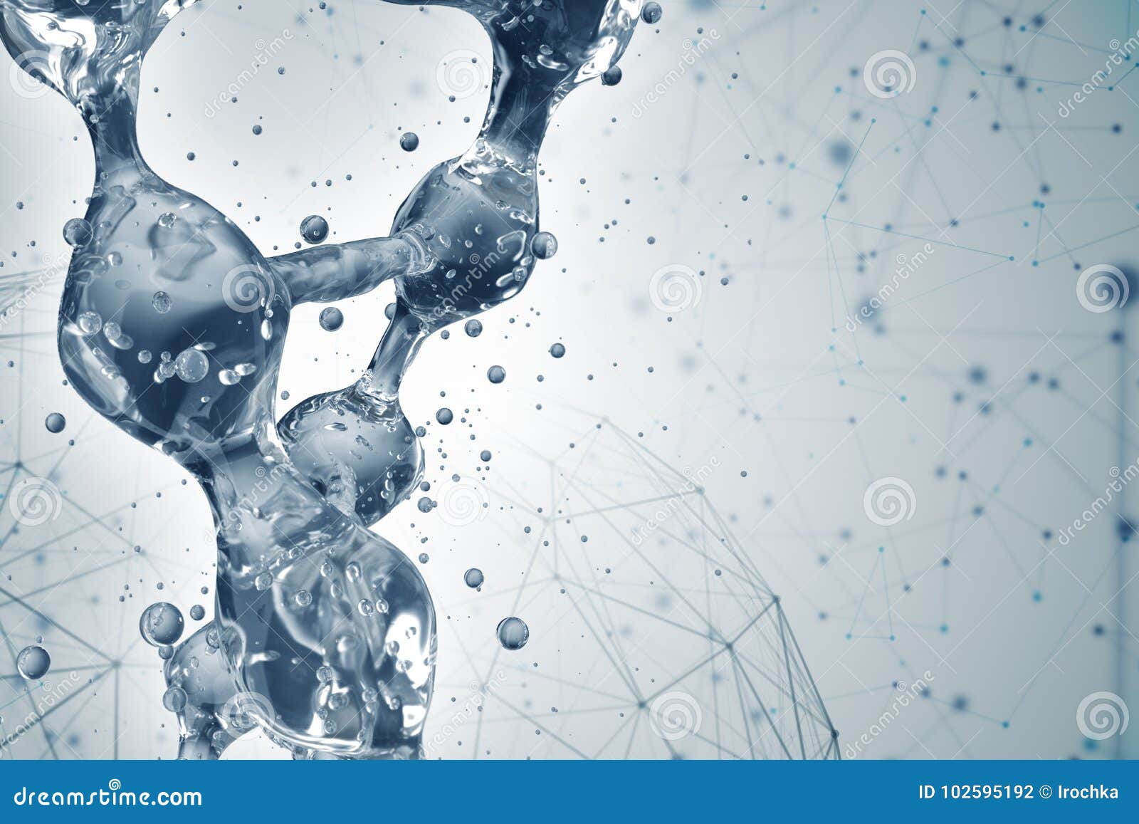 3d Illustration of DNA Molecule Model from Water. Stock Illustration ...