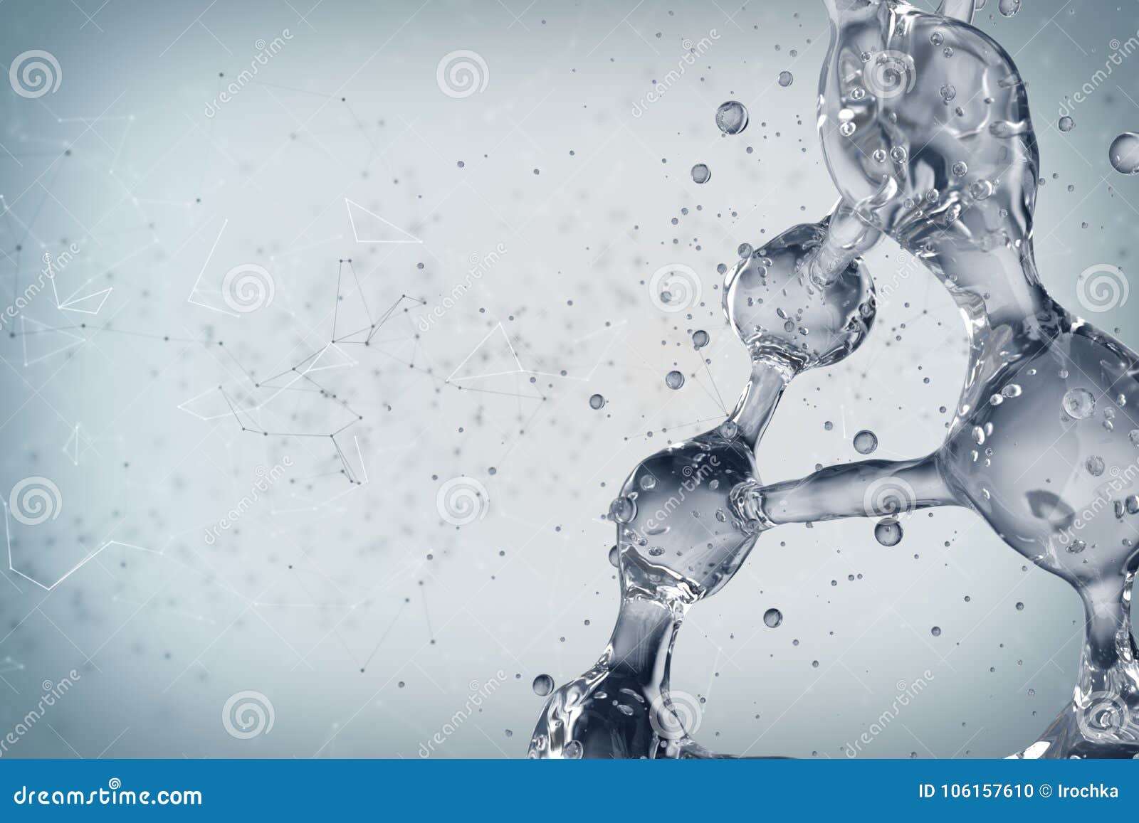 3d Illustration of DNA Molecule Model from Water. Stock Illustration ...