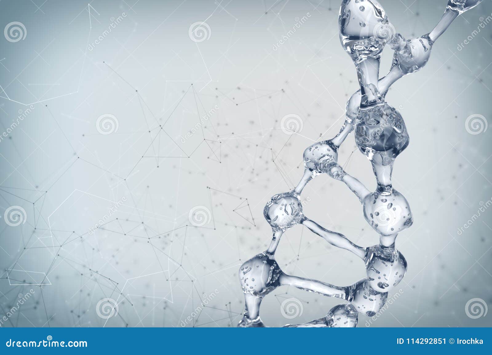 3d Illustration of DNA Molecule Model from Water. Stock Illustration ...