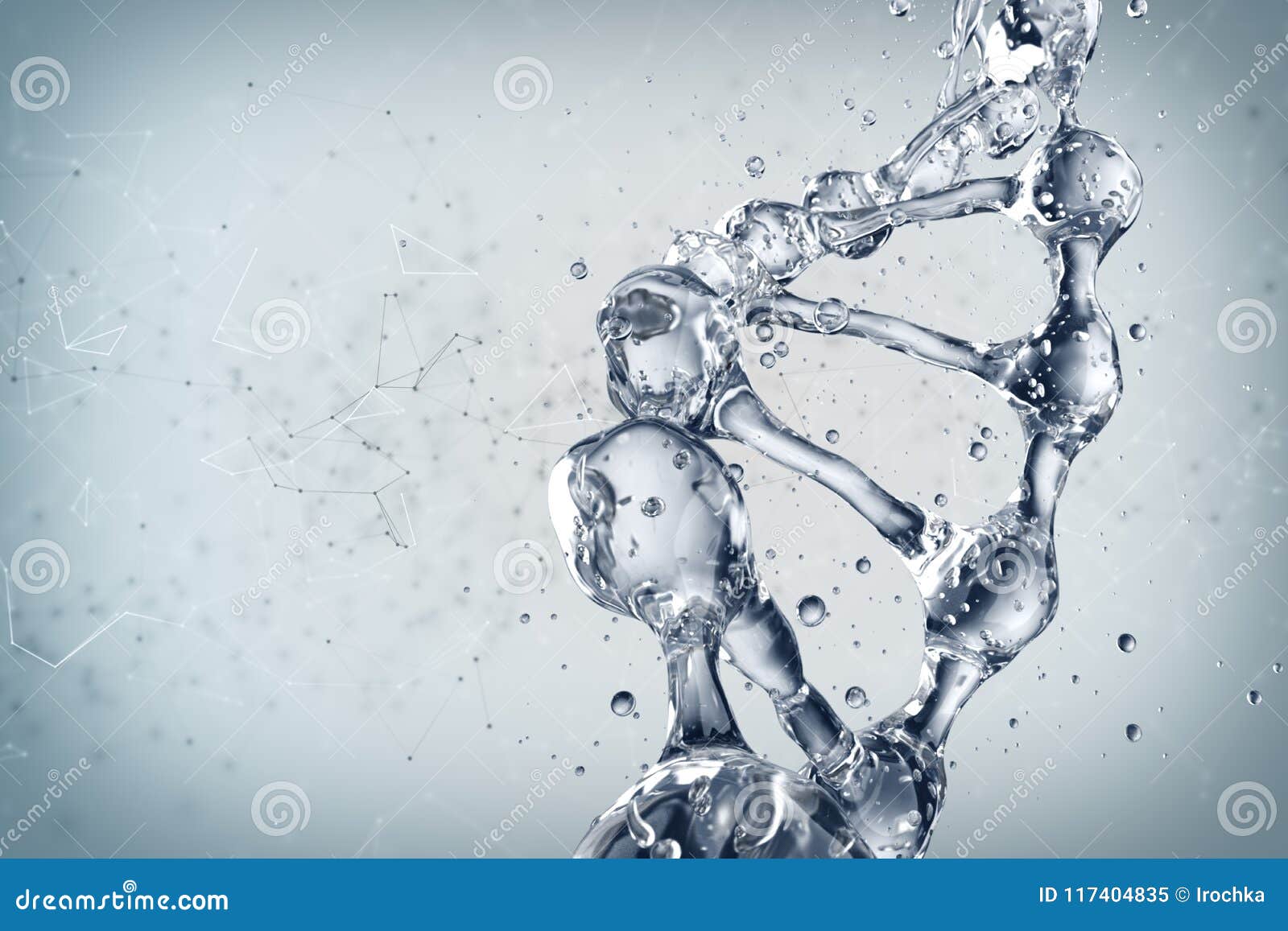 3d Illustration of DNA Molecule Model from Water. Stock Image - Image ...