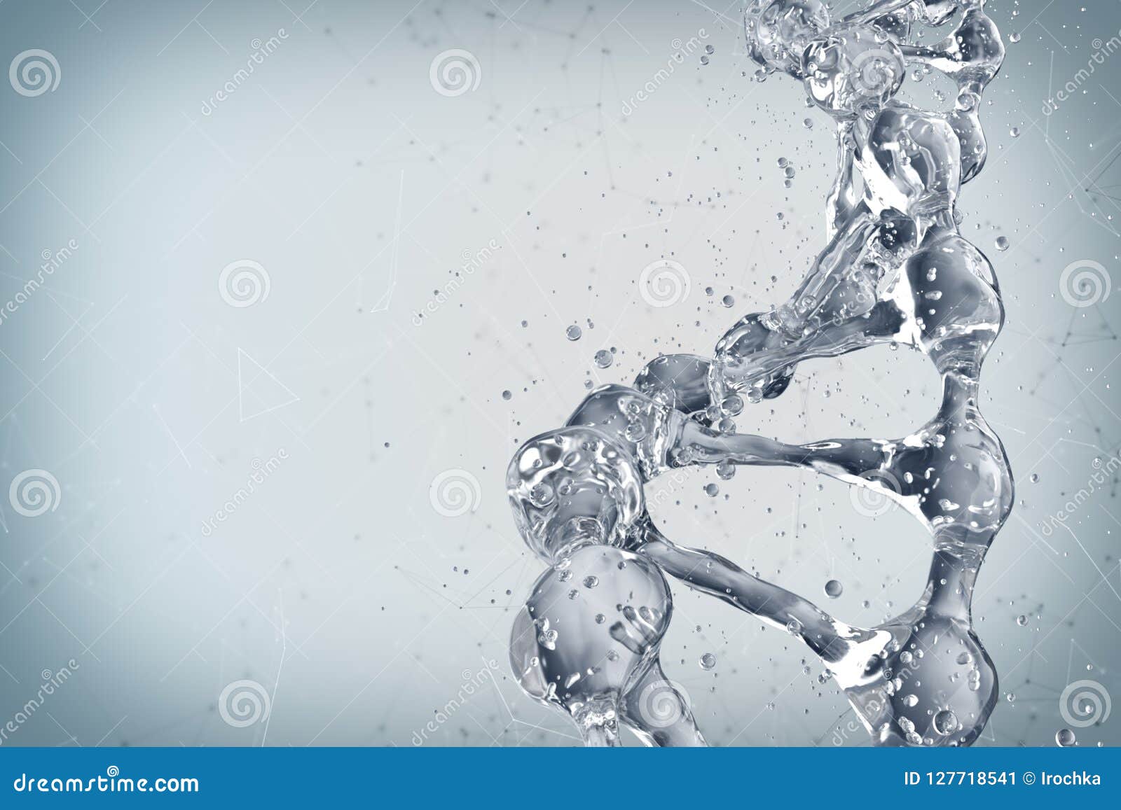 3d Illustration of DNA Molecule Model from Water. Stock Illustration ...