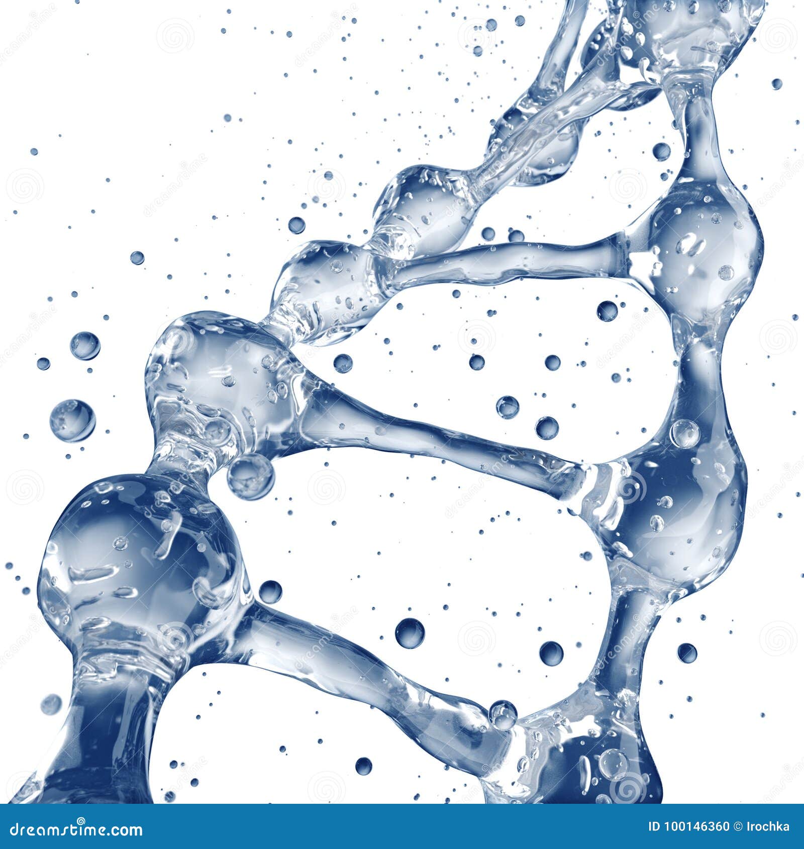 3d Illustration of DNA Molecule Model from Water. Stock Illustration ...