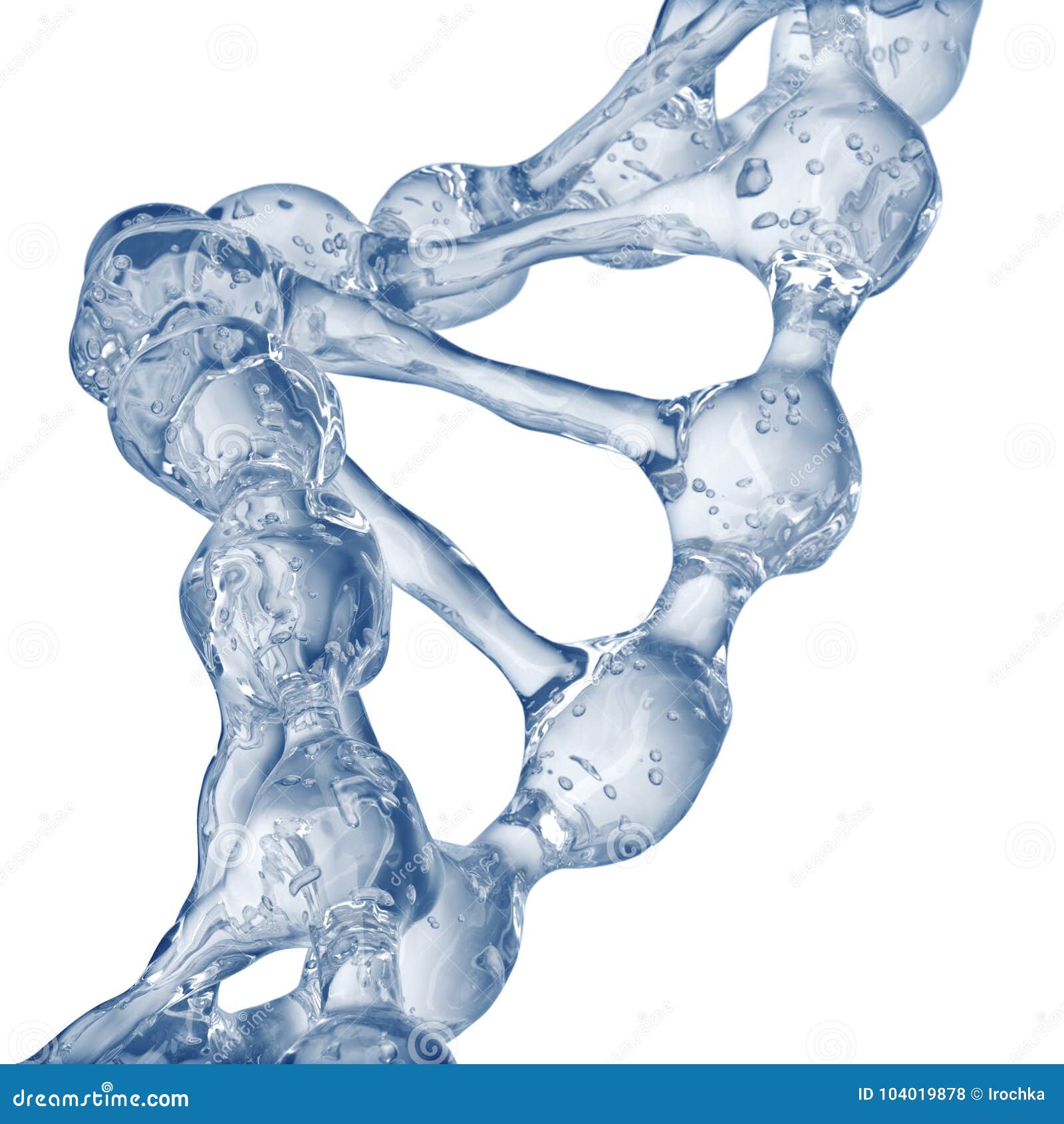 3d Illustration of DNA Molecule Model from Water. Stock Illustration ...