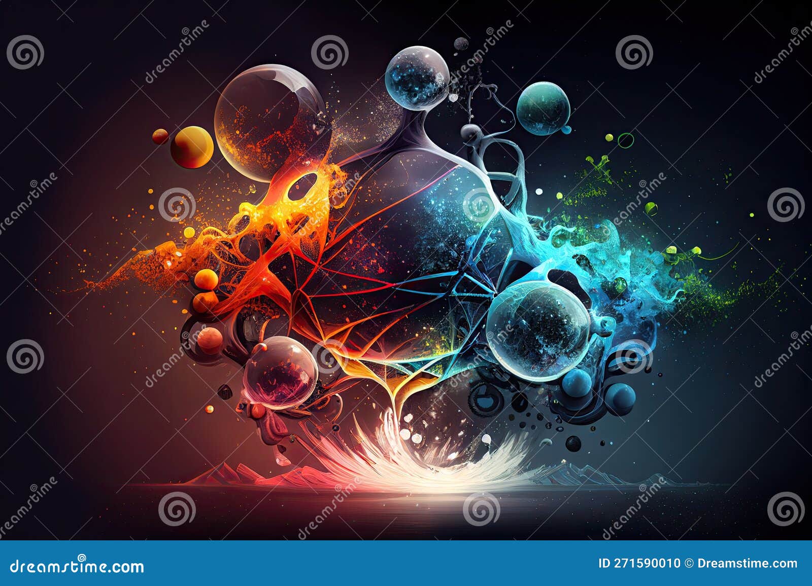 Science Background Illustration, Scientific Design. Flasks, Glass and ...