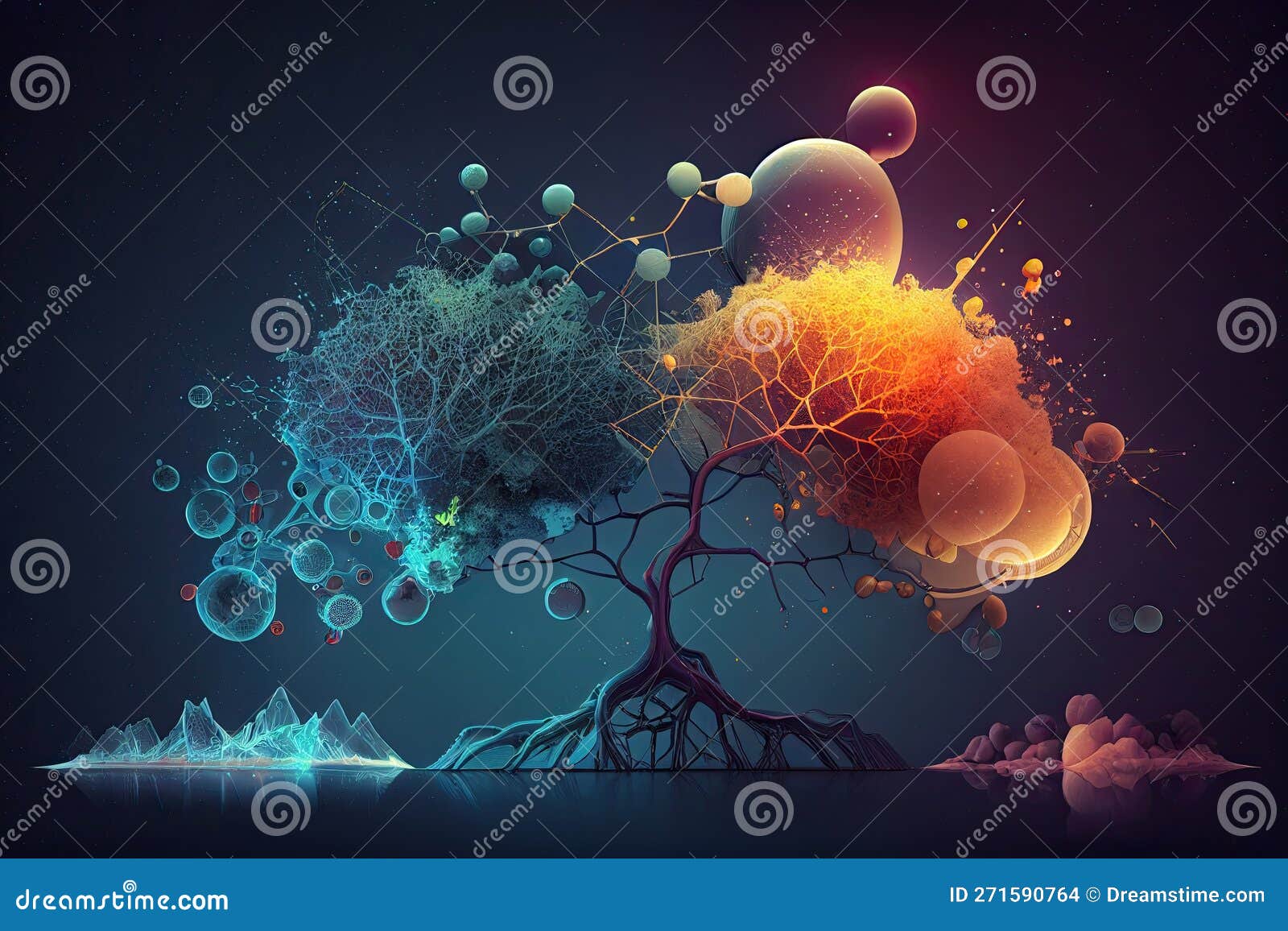 Science Background Illustration, Scientific Design. Flasks, Glass and ...