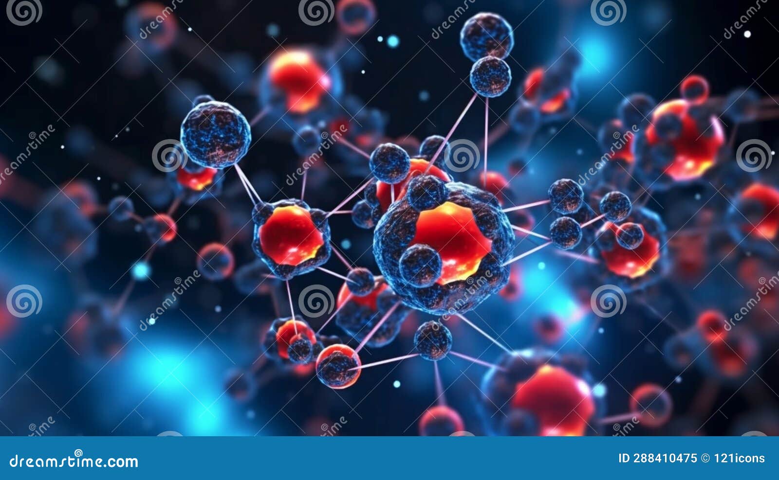 Science Background Molecule and Atom Model. Generative AI Stock ...