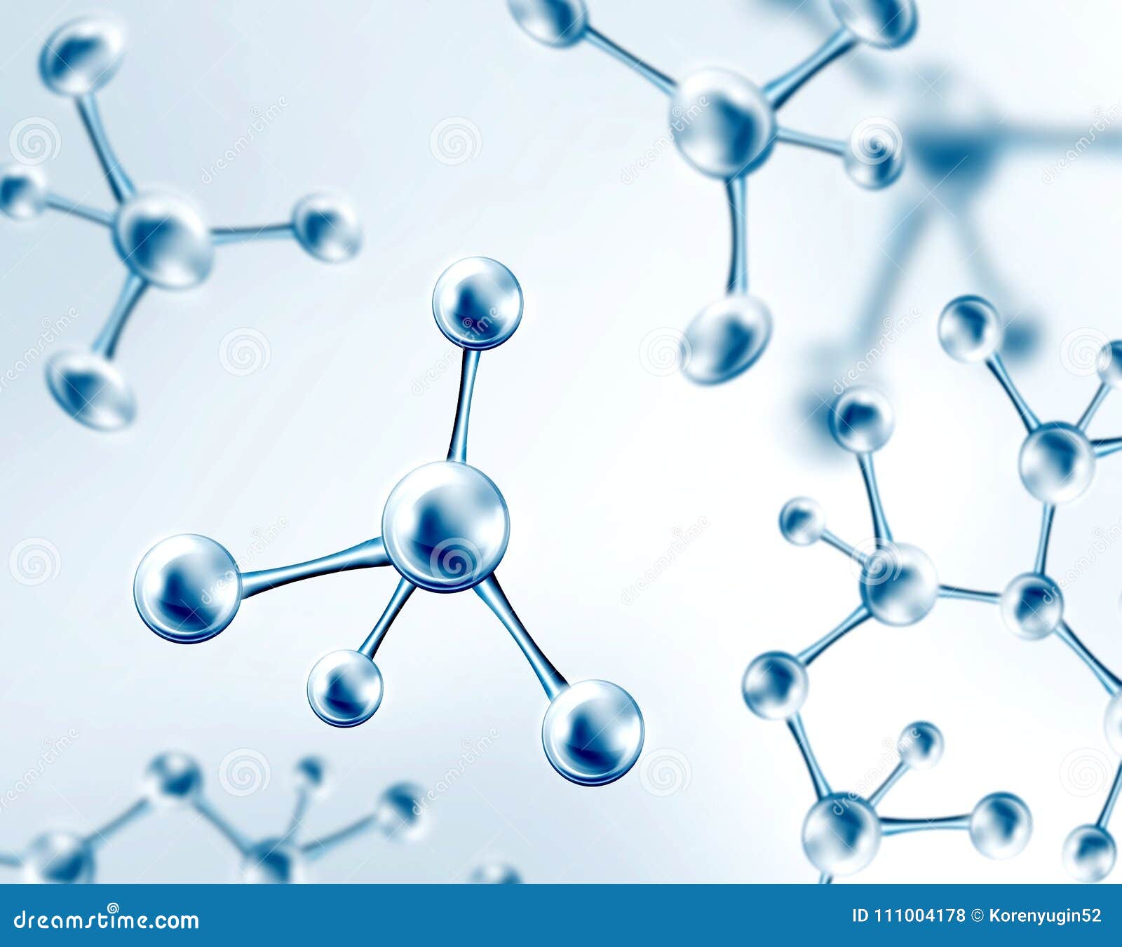 Science Background with Molecules on Light Blue Stock Illustration ...