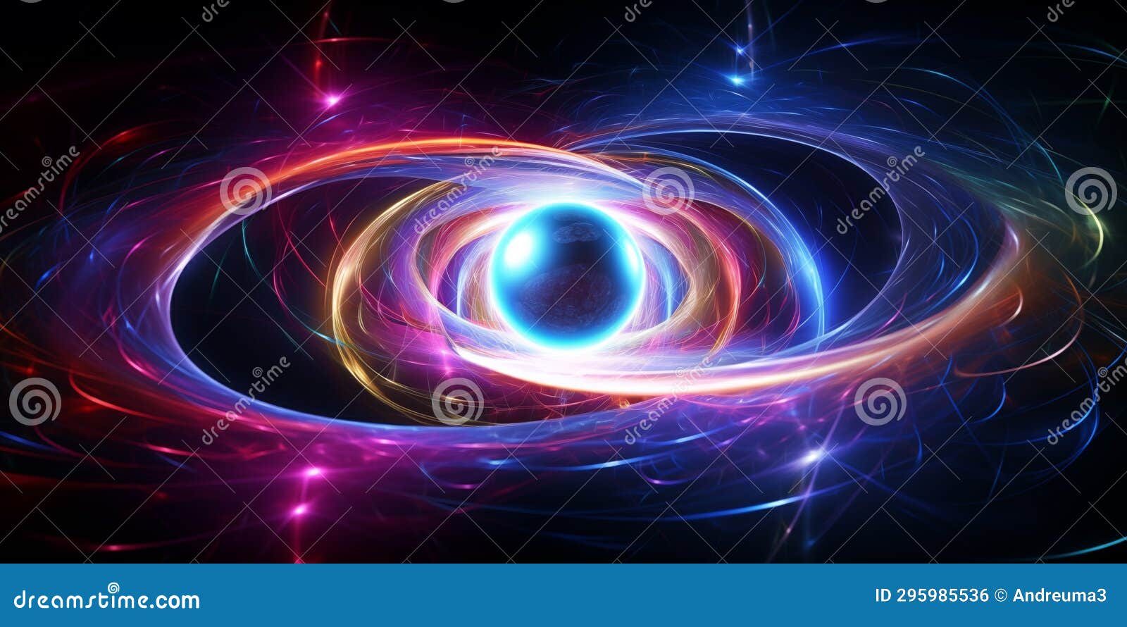 Science Background with Particles and Waves, Quantum Technology Stock ...