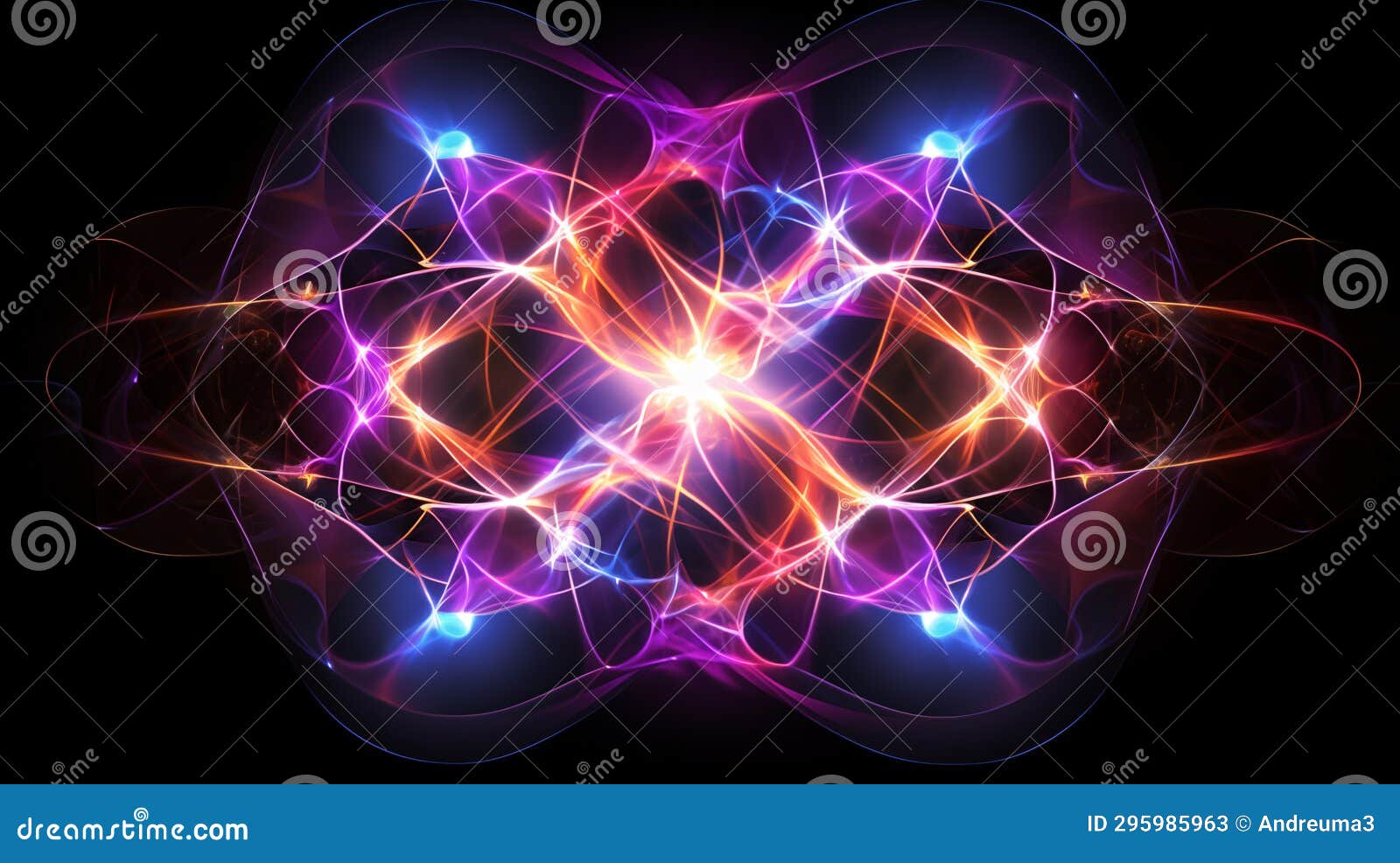 Science Background with Particles and Waves, Quantum Technology Stock ...