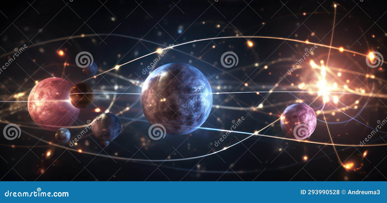 Science Background with Particles and Waves Stock Photo - Image of ...