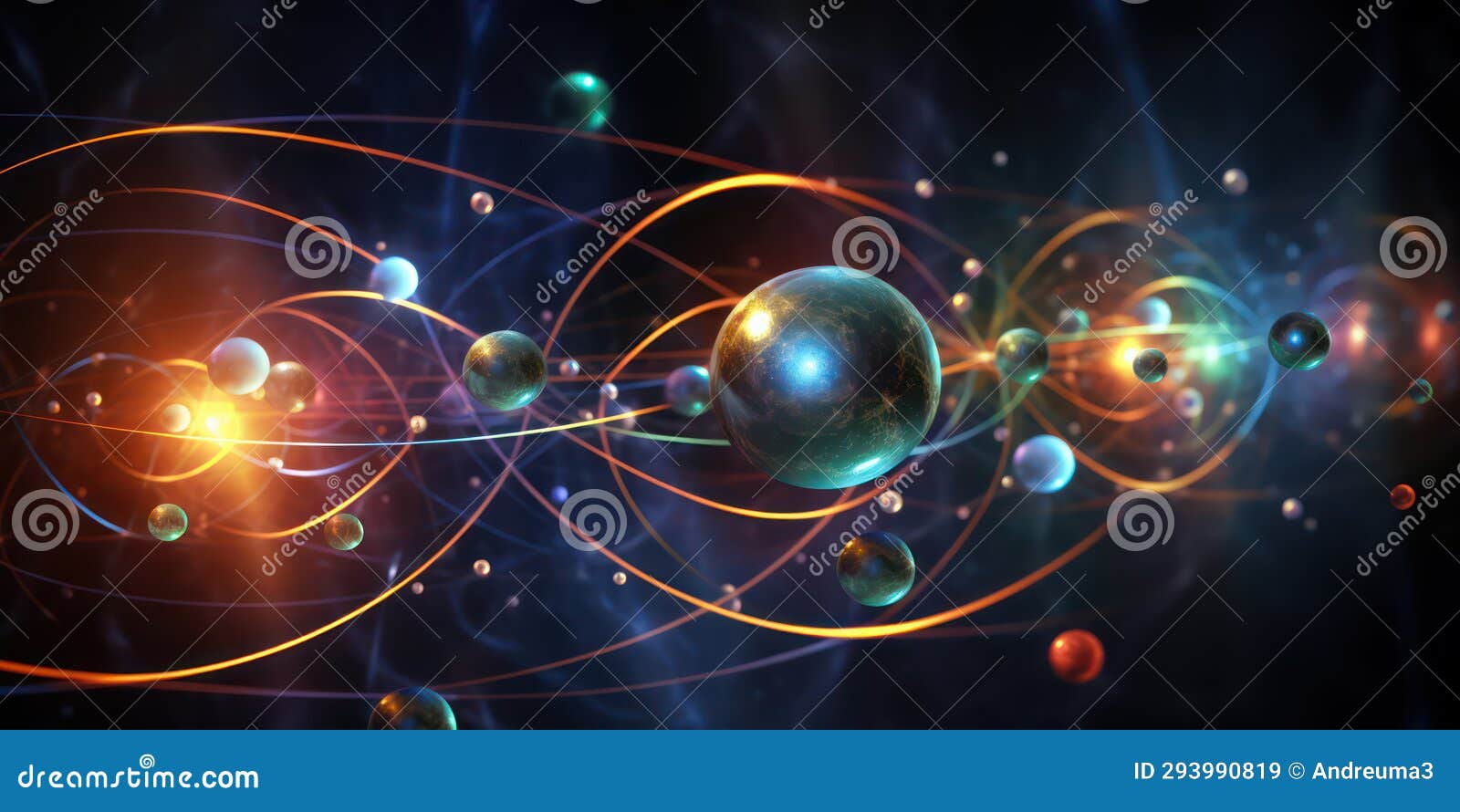 Science Background with Particles and Waves Stock Illustration ...