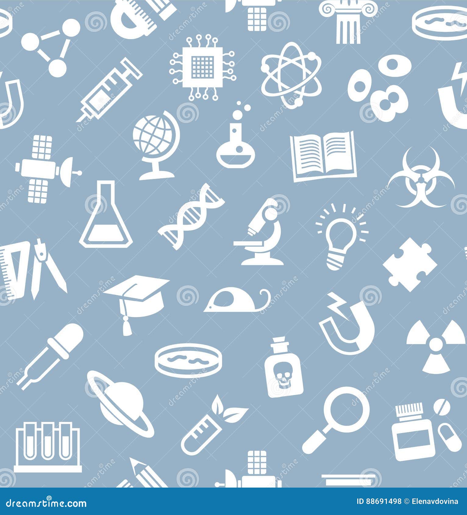 Science, Background, Seamless, Gray-blue, Vector. Stock Vector ...