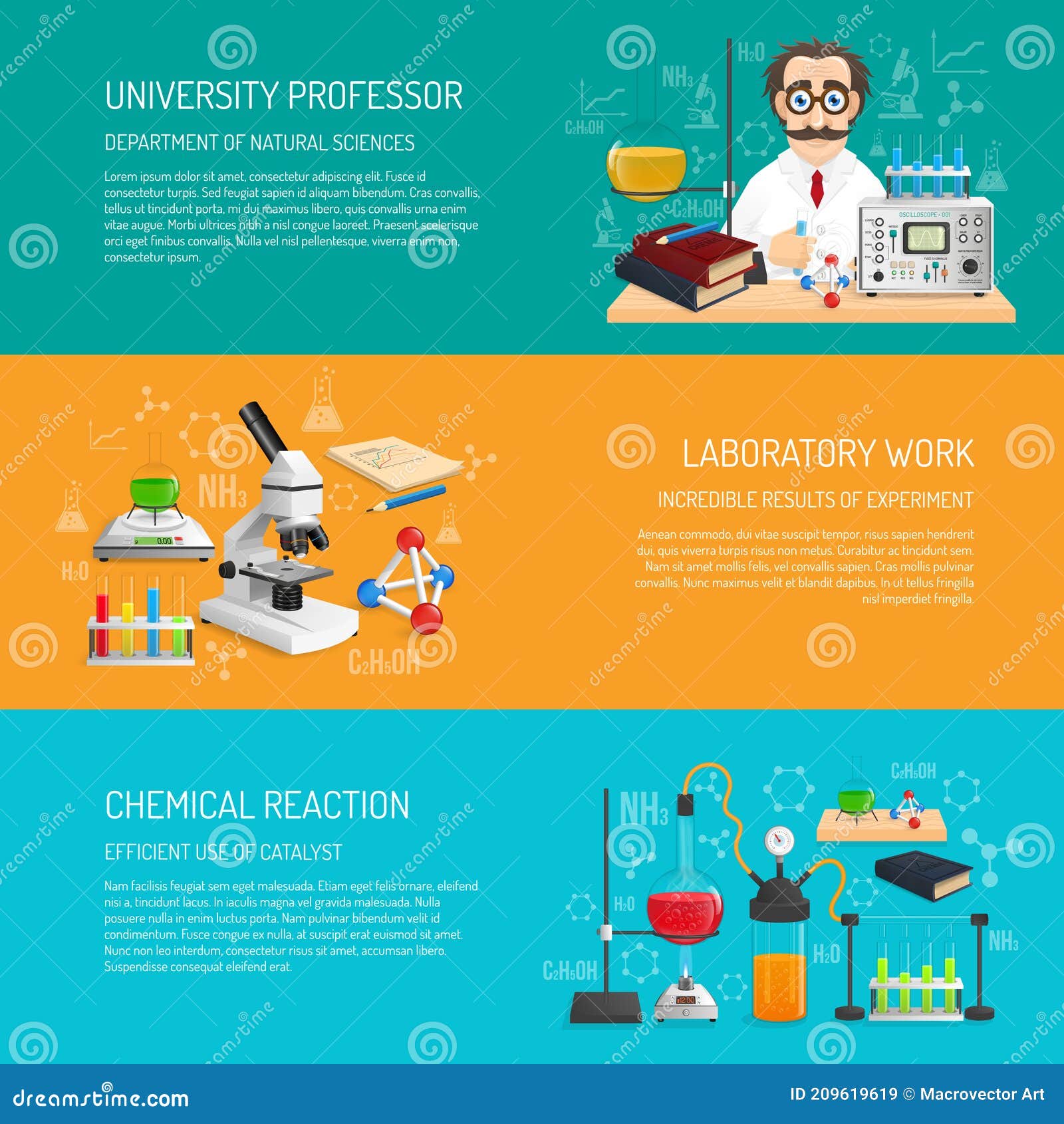 Science Banner Horizontal stock vector. Illustration of advertising ...
