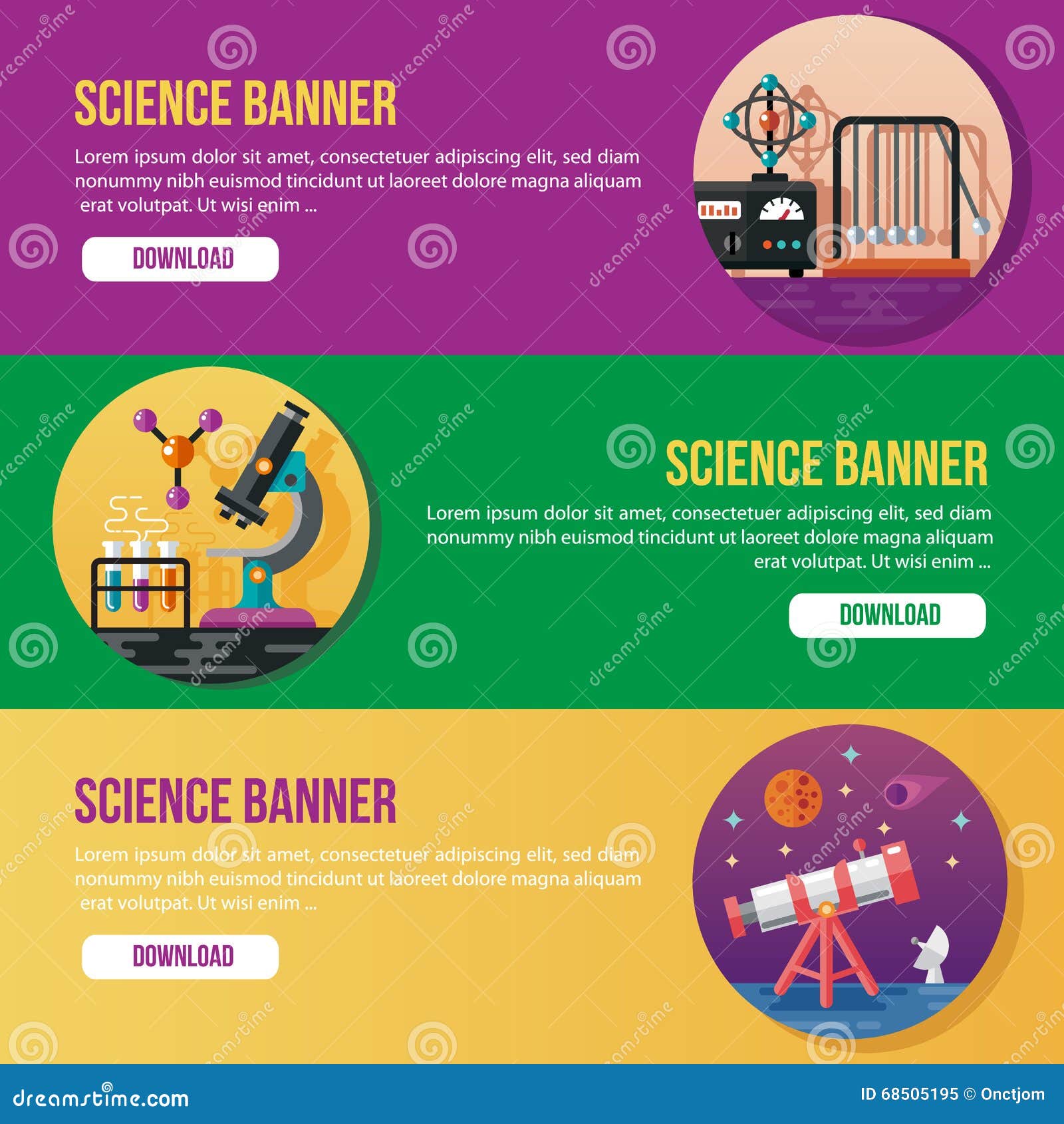 Science banner stock vector. Illustration of discovery - 68505195