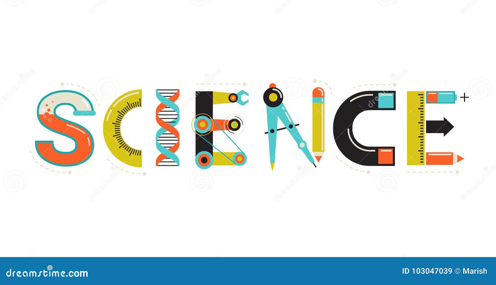 Science Banner, Typography and Background Stock Vector - Illustration ...