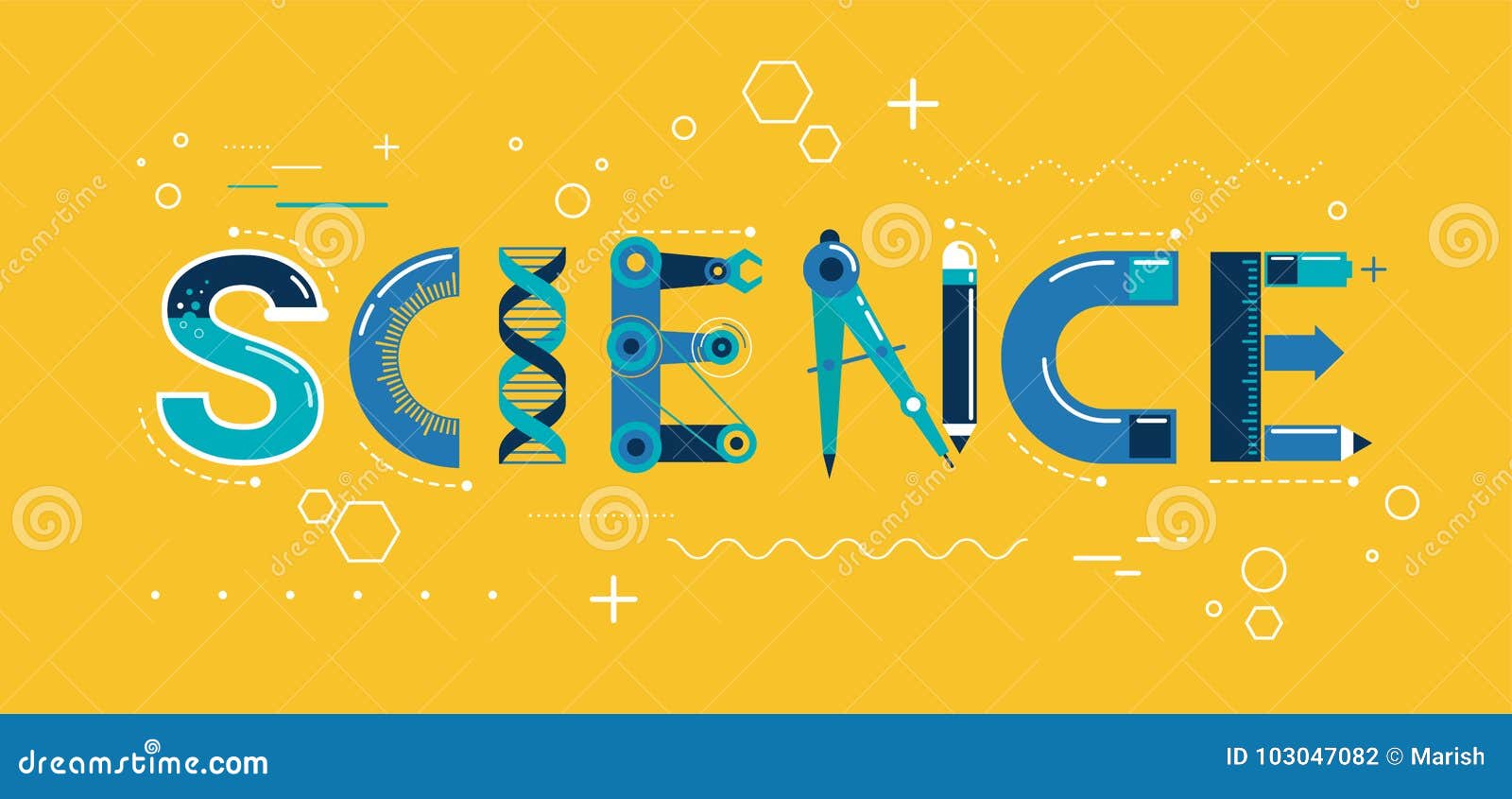 Science Banner, Typography and Background Stock Vector - Illustration ...