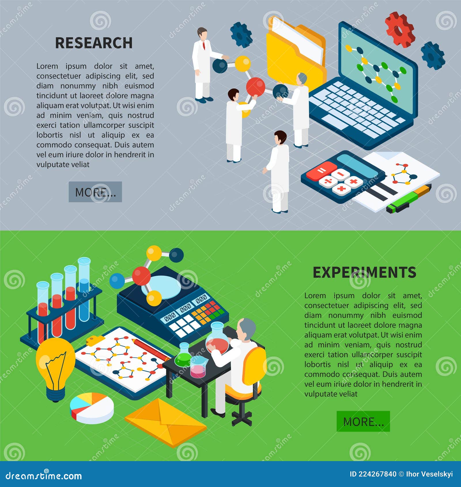 Science Banners Set stock vector. Illustration of science - 224267840