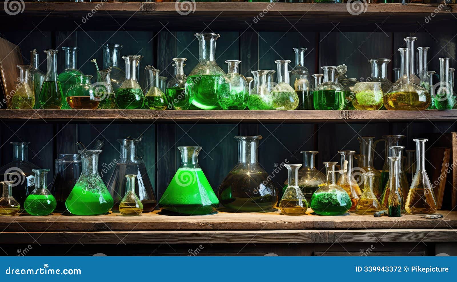 Science Beaker Chemistry Green Stock Illustration - Illustration of ...