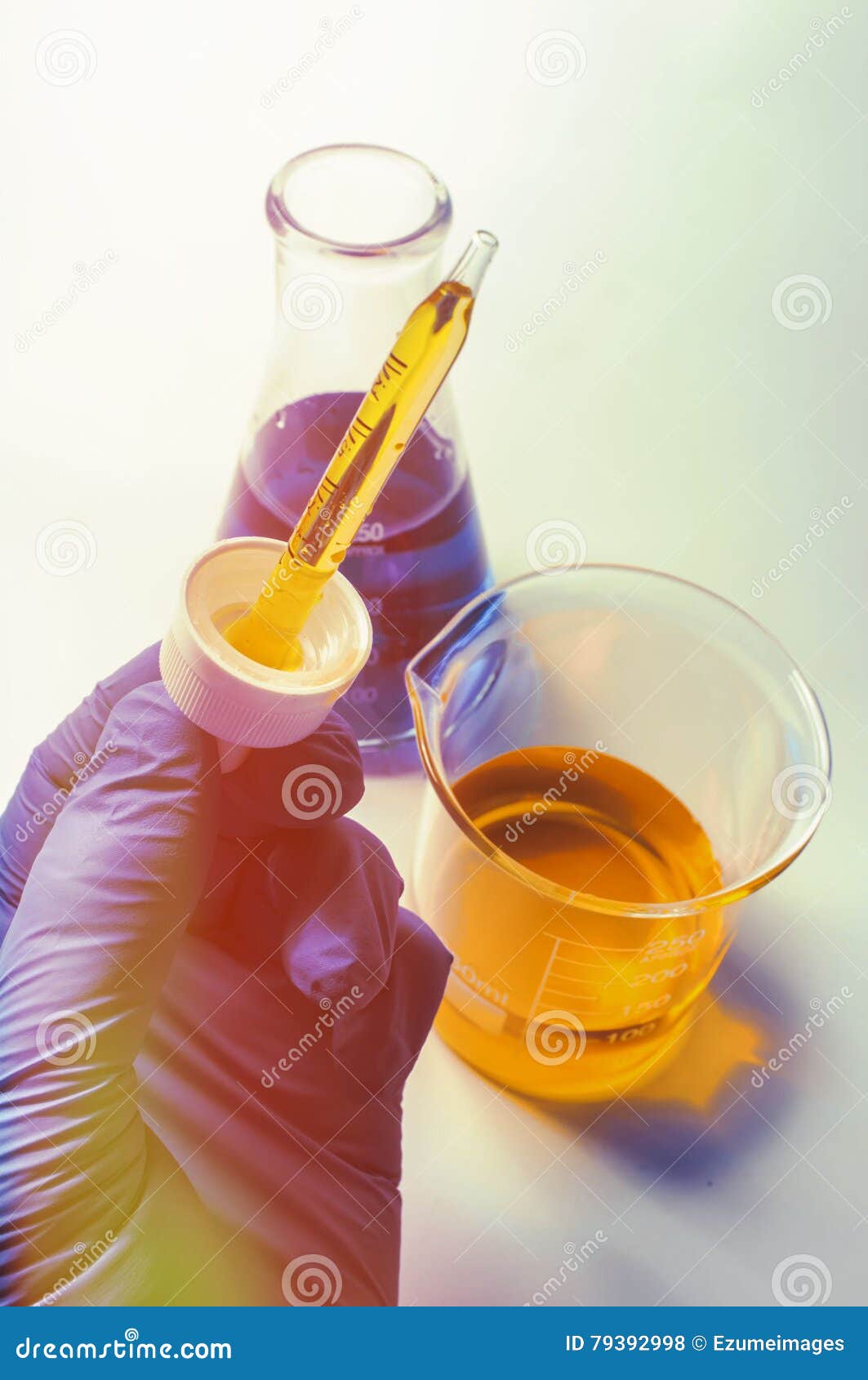 Science Beaker Experiment stock photo. Image of clear - 79392998