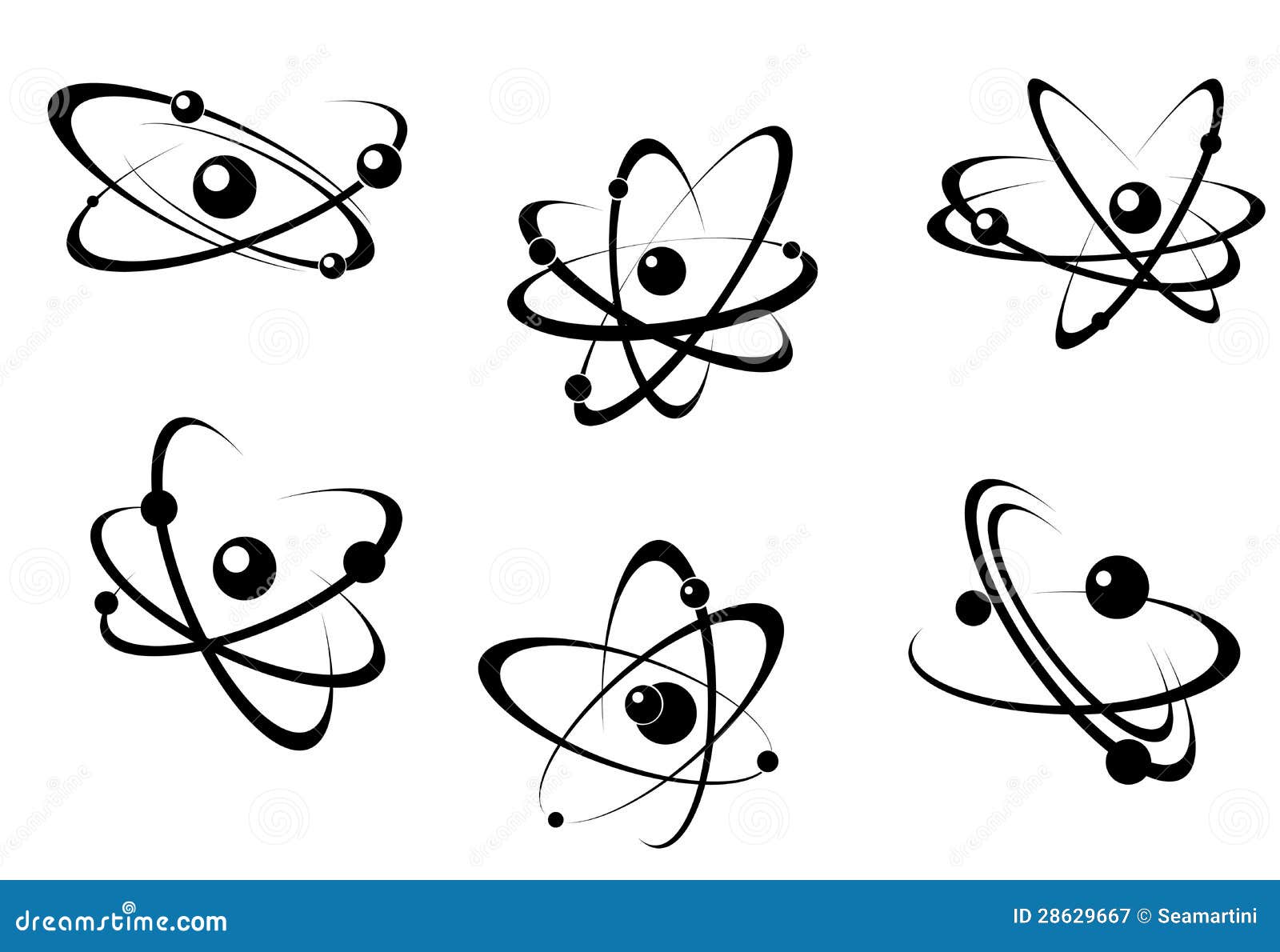 Science and Biology Atoms Symbols Stock Vector - Illustration of atom ...