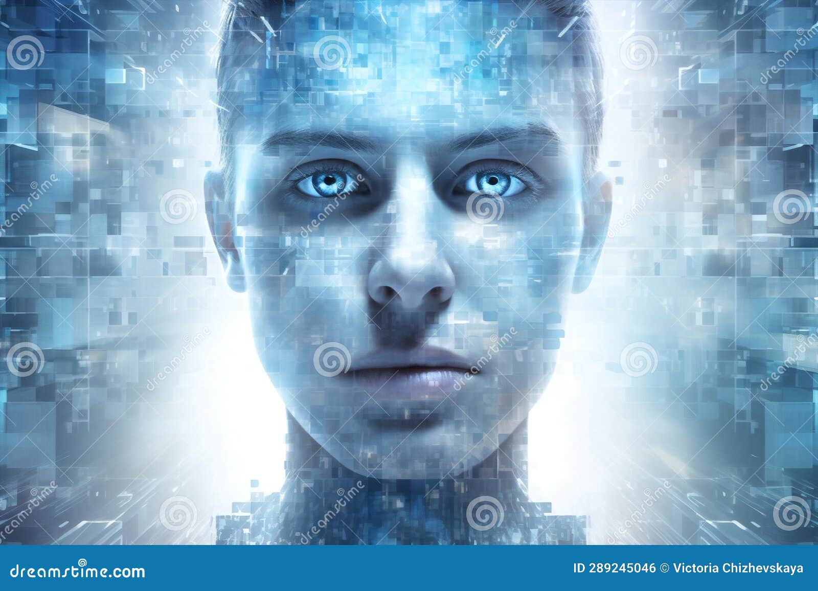 Avatar Technology Human Artificial Futuristic Science Concept Code ...