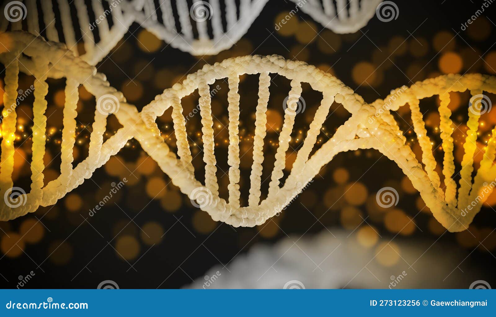 Science Biotechnology DNA Concept. 3D Rendering Illustration with ...