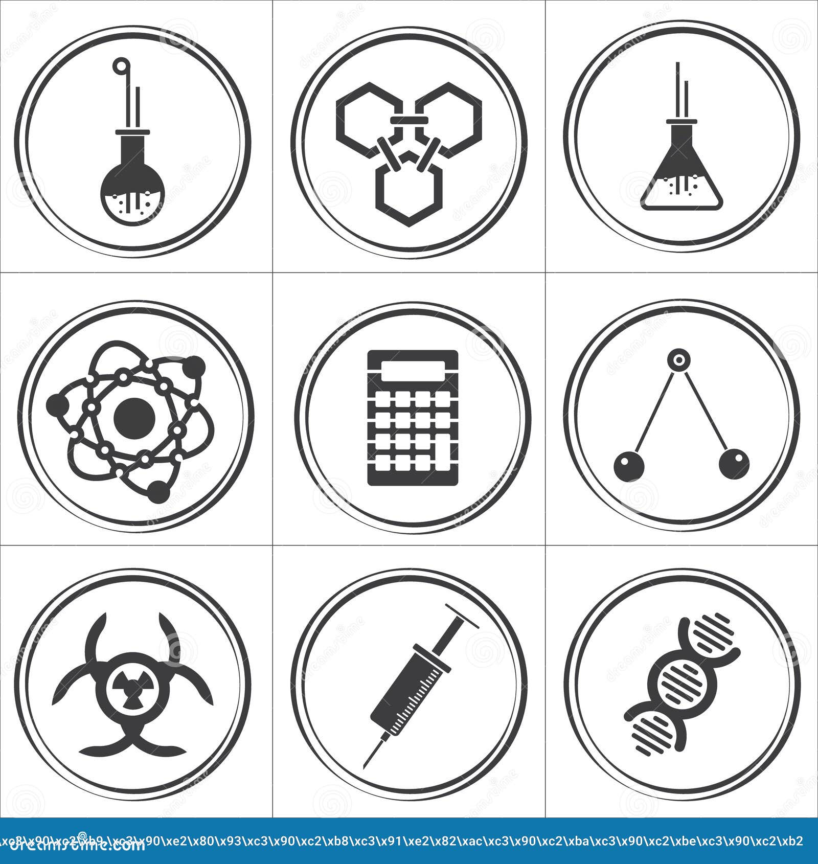 Science Black Icons Set Royalty-Free Stock Photography | CartoonDealer ...