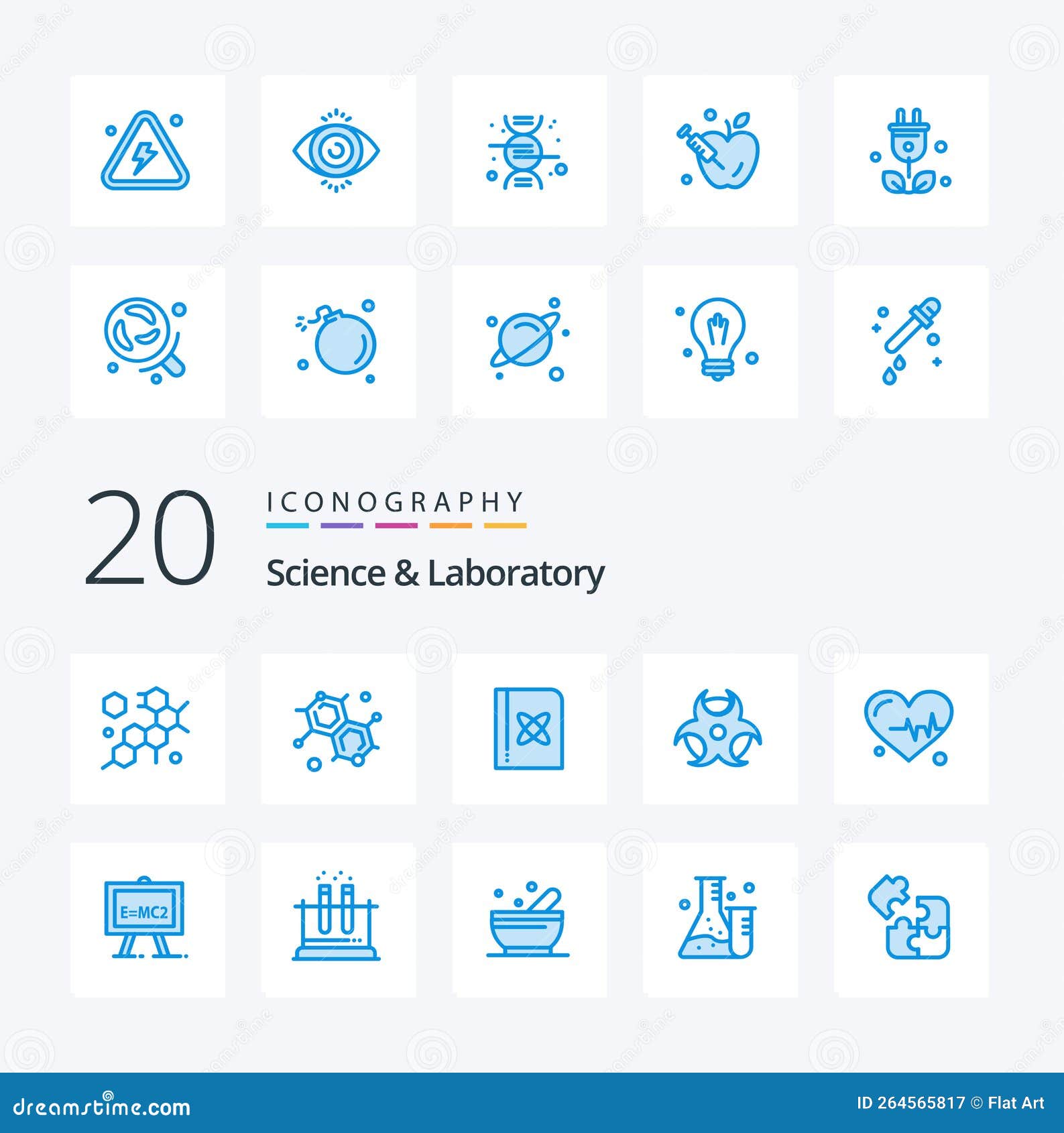 20 Science Blue Color Icon Pack Like Formula Science Physics Beat ...