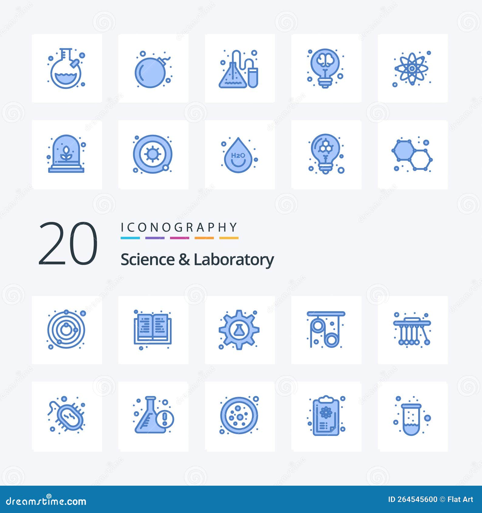 20 Science Blue Color Icon Pack Like Physics Science Gear Research ...