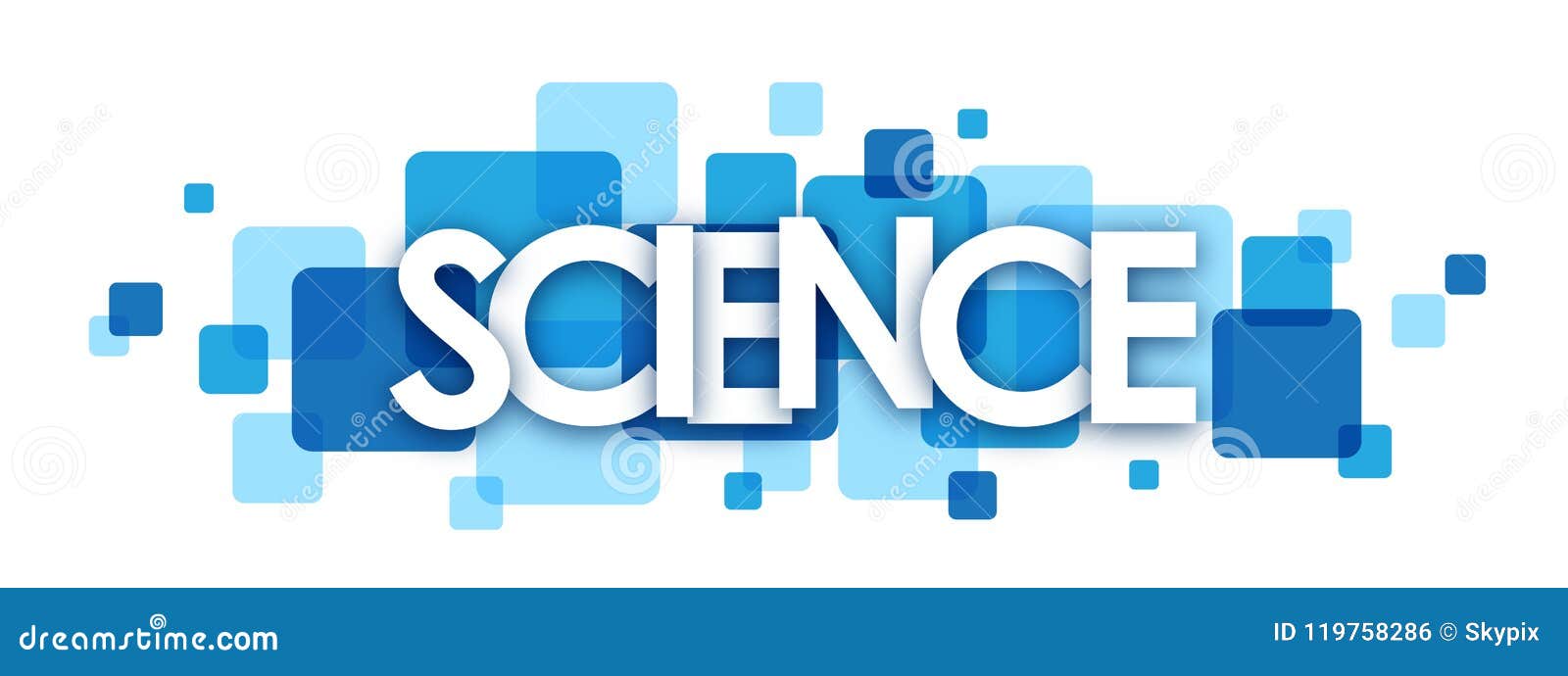 SCIENCE Blue Overlapping Squares Banner Stock Vector - Illustration of ...