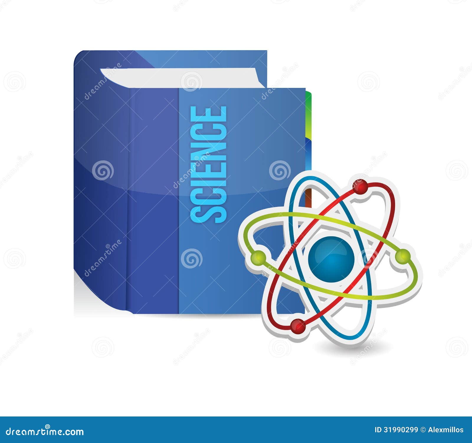 Science Book and Atom Illustration Stock Illustration - Illustration of ...