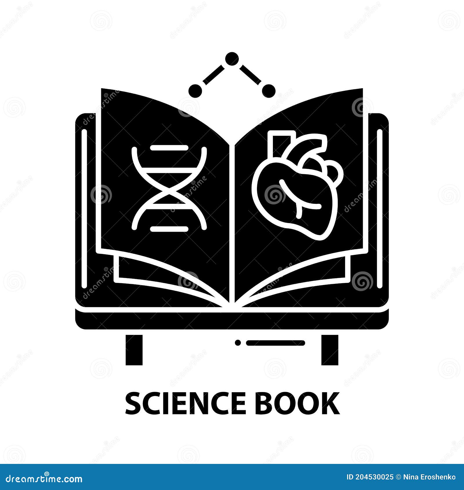 Science Book Icon, Black Vector Sign with Editable Strokes, Concept ...