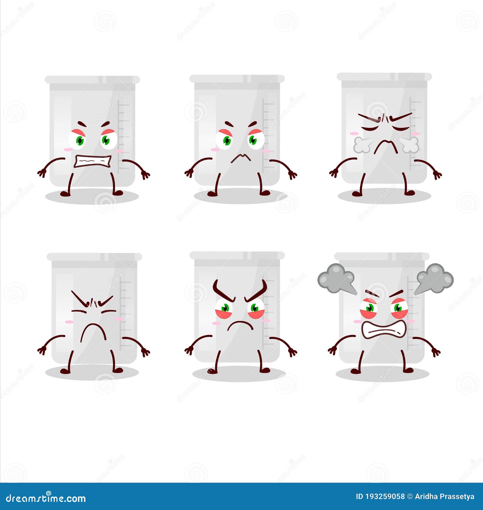 Angry Science Beaker Mascot Cartoon Vector Illustration | CartoonDealer ...