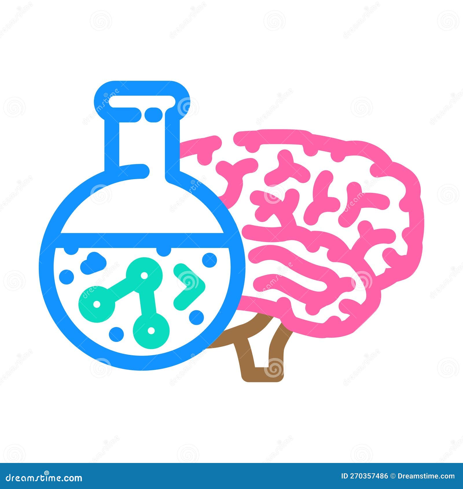 Science Brain Color Icon Vector Illustration Stock Vector ...