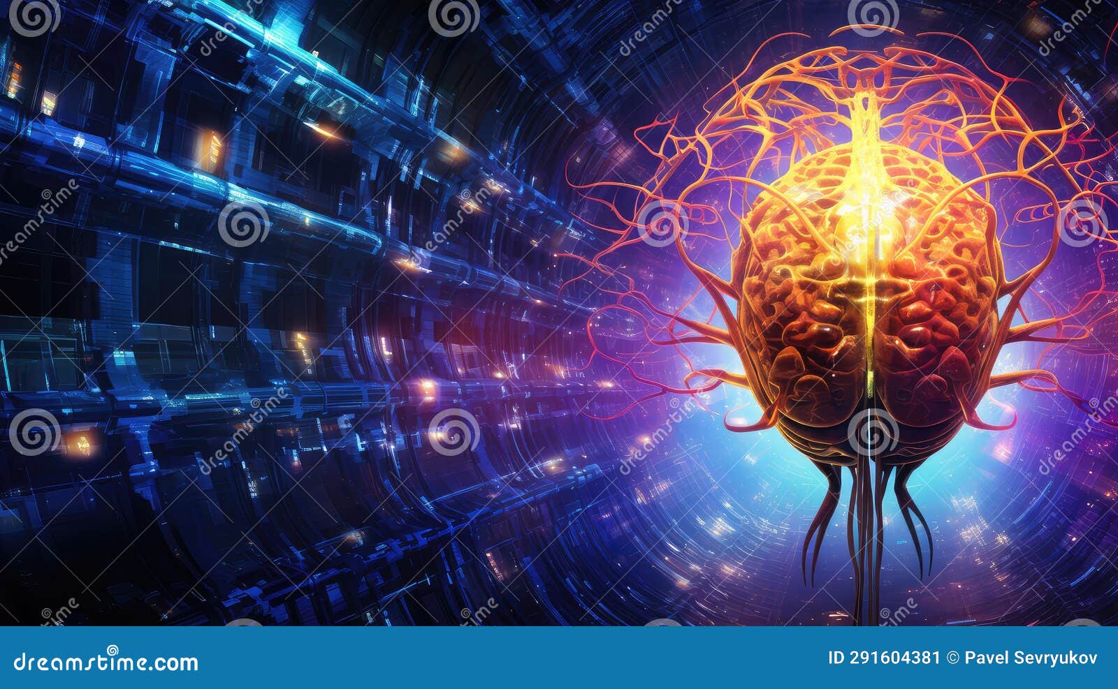 Science brain synapse scan stock illustration. Illustration of ...