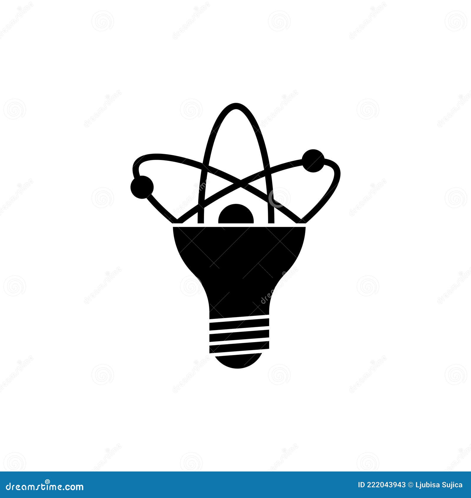 Science Bulb Tech Icon Isolated on White Background Stock Vector ...