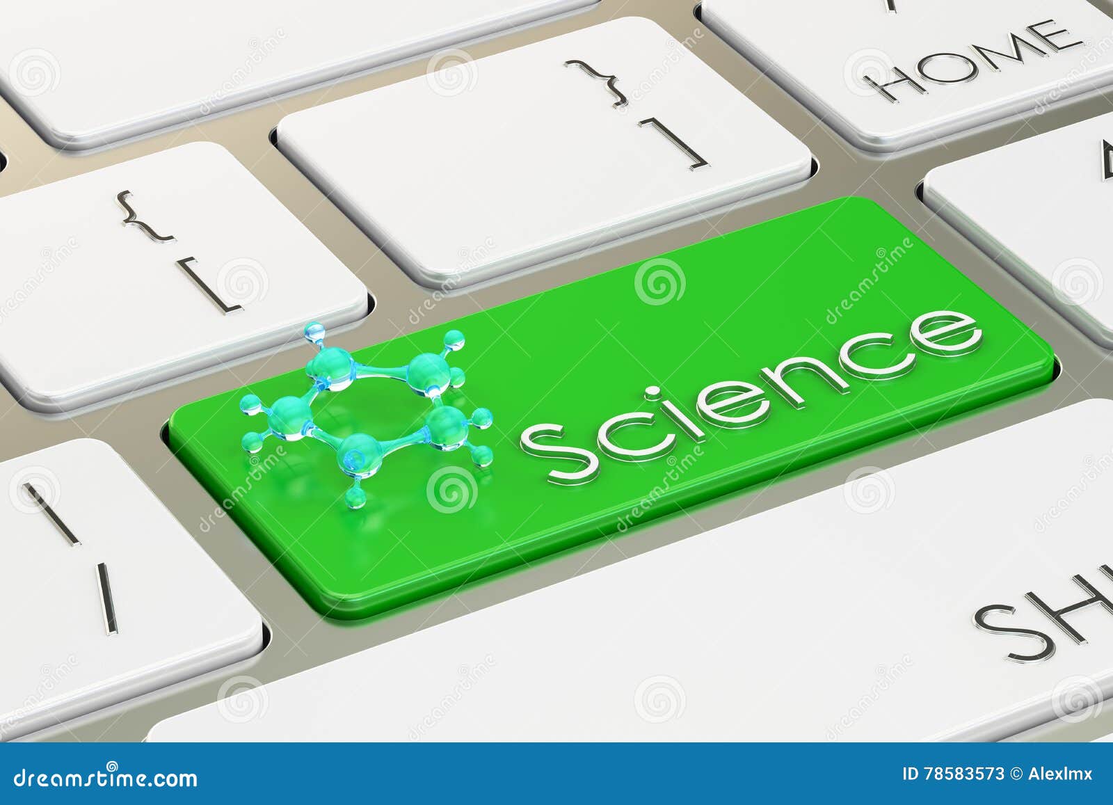 Science Button, on the Computer Keyboard. 3D Rendering Stock ...