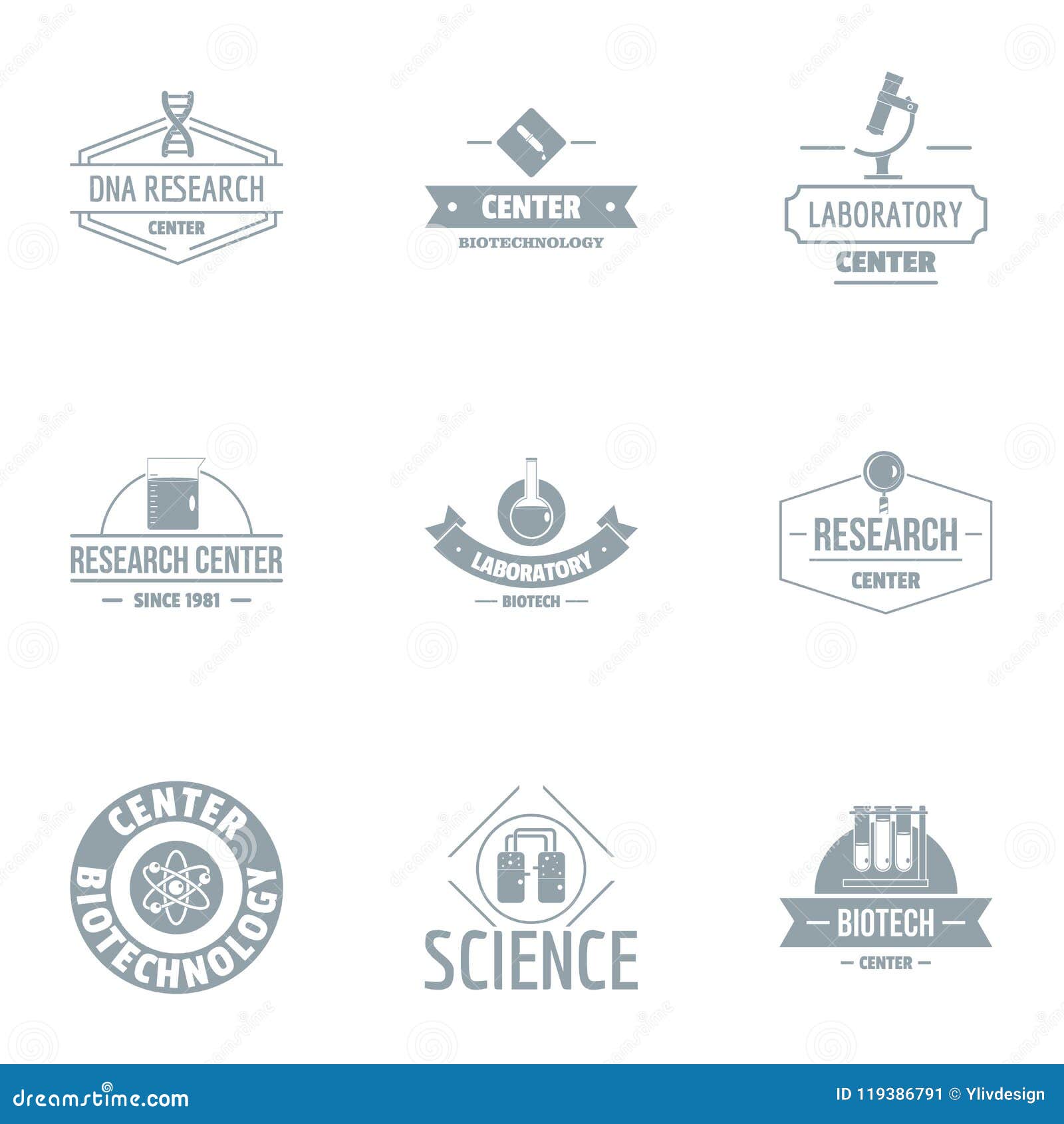 Science Centre Logo Set, Simple Style Stock Vector - Illustration of ...