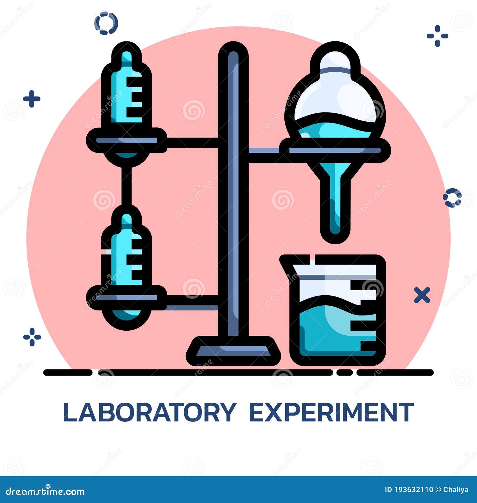 Science Chemical Experiment Filled Outline Style Stock Vector ...