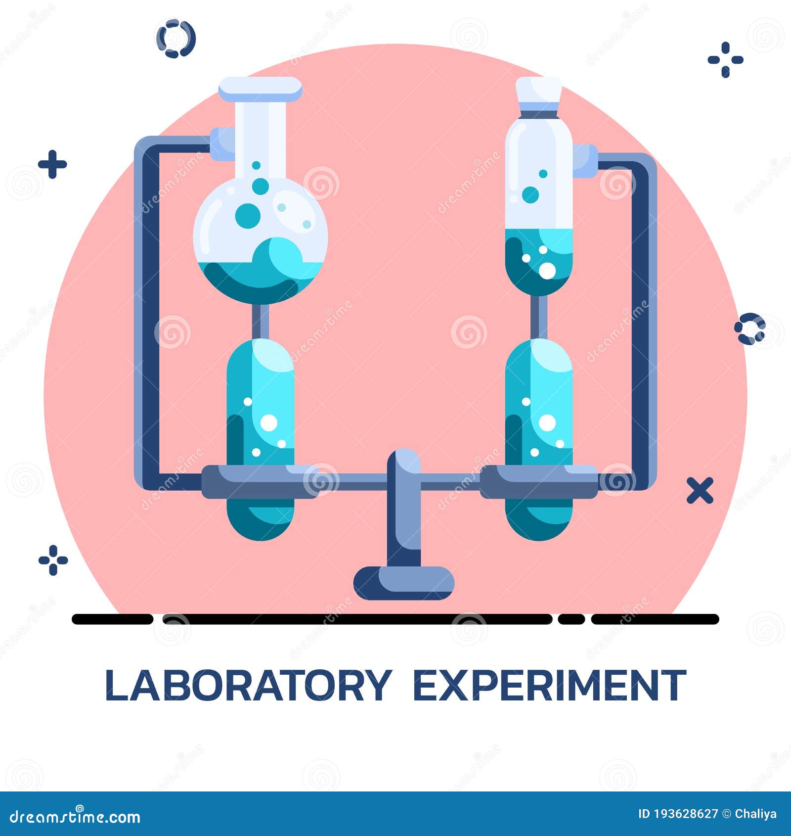 Science Chemical Experiment Flat Style Stock Vector - Illustration of ...