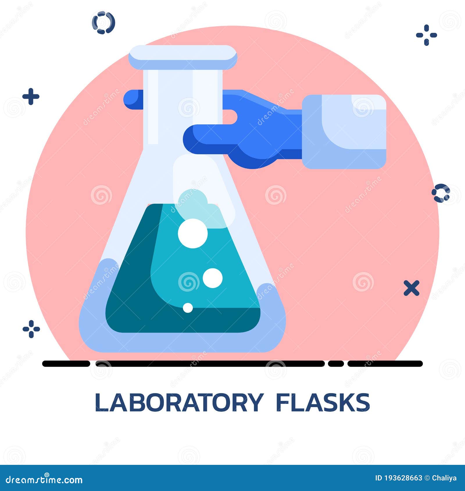 Science Chemical Experiment Flat Style Stock Vector - Illustration of ...