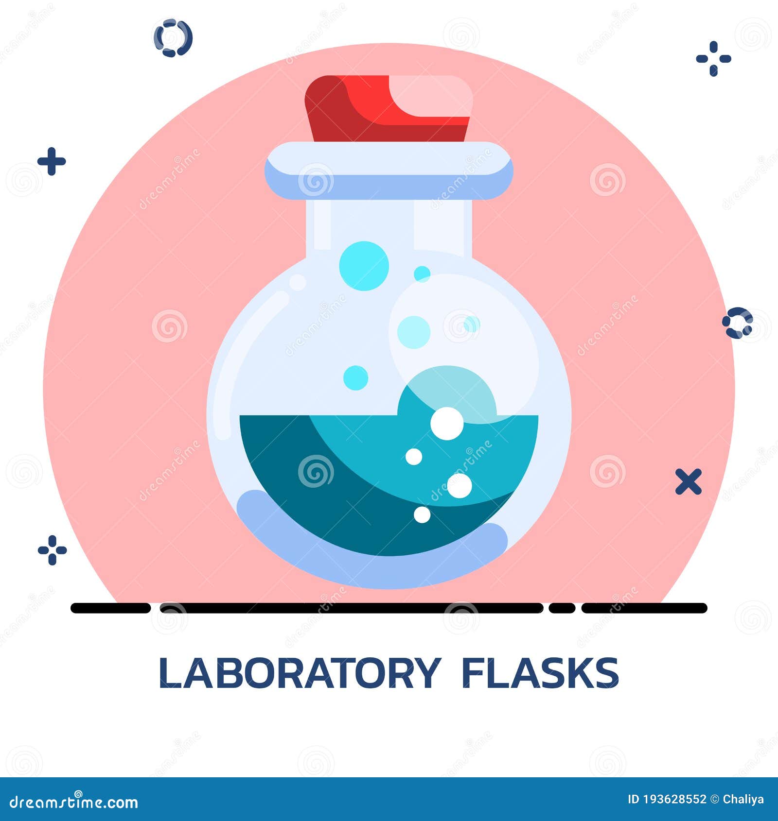 Science Chemical Flasks Flat Style Stock Vector - Illustration of ...
