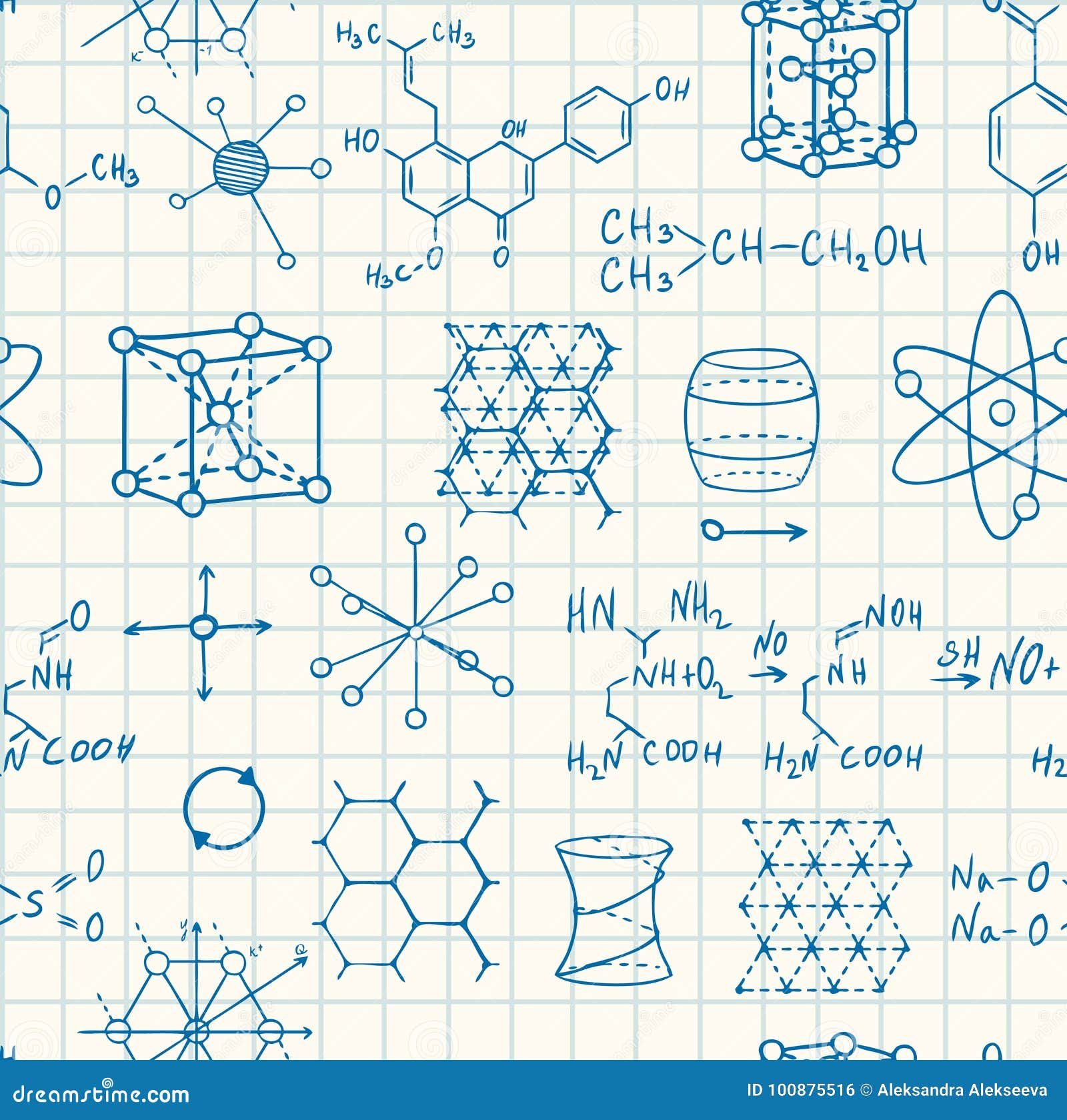 Science Chemistry and Physics Seamless Vector Pattern Stock Vector ...