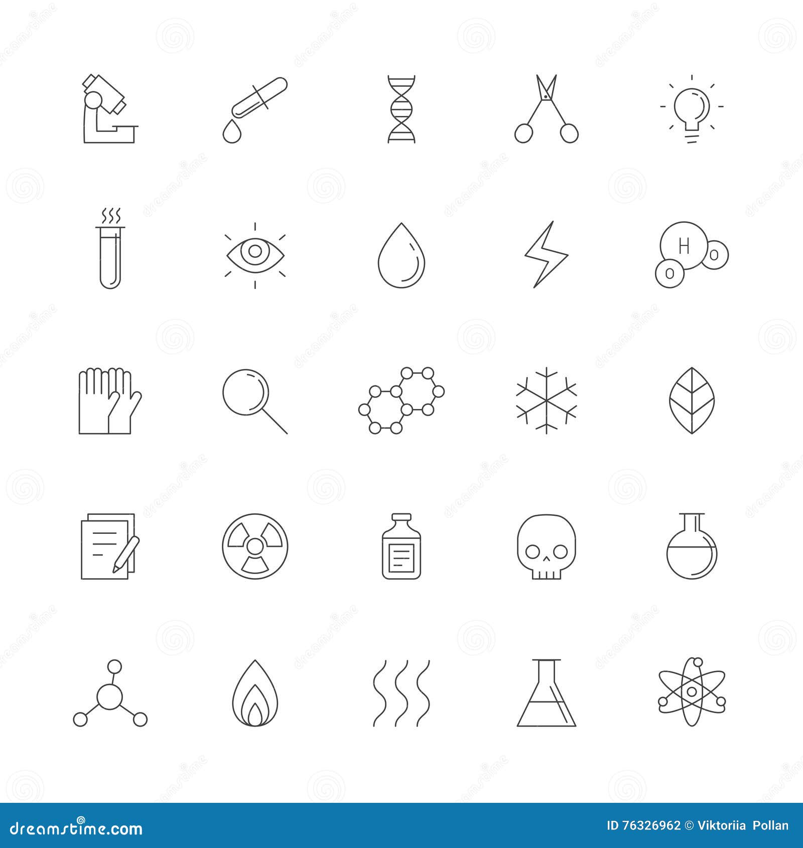 Science (chemistry and Physics) Vector Outline Icon Set. Stock Vector ...