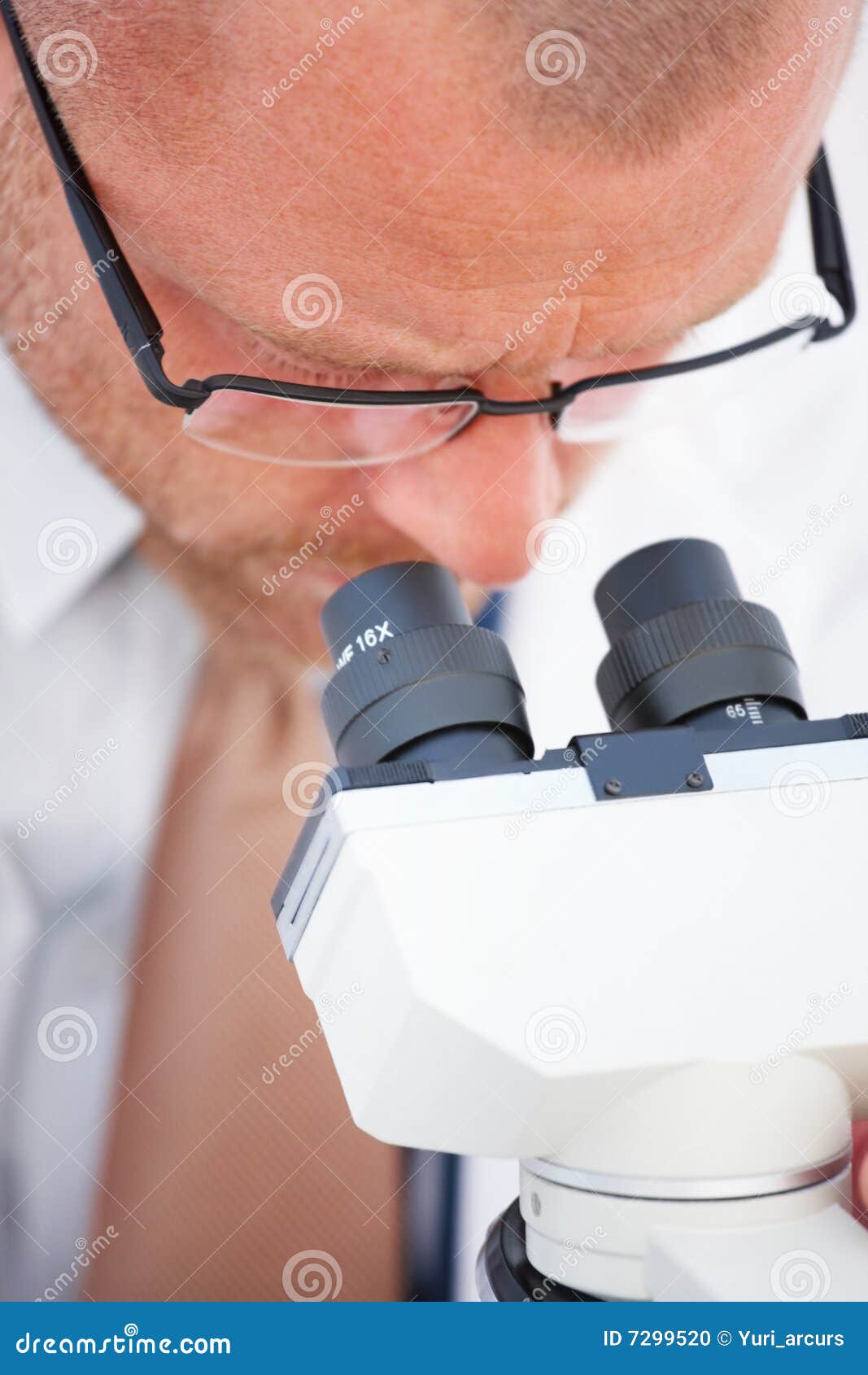 Science - Closeup of Researcher Using Microscope Stock Photo - Image of ...