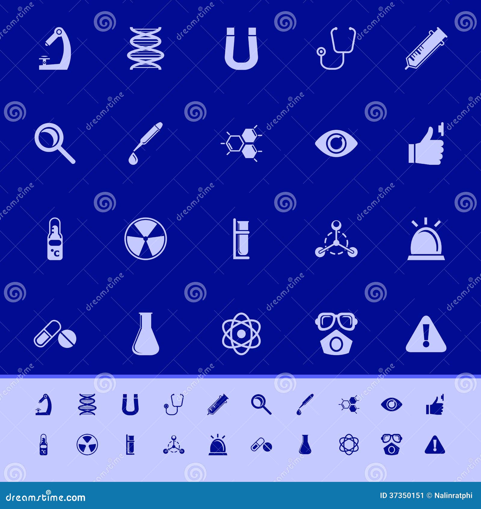 Science Color Icons on Blue Background Stock Vector - Illustration of ...