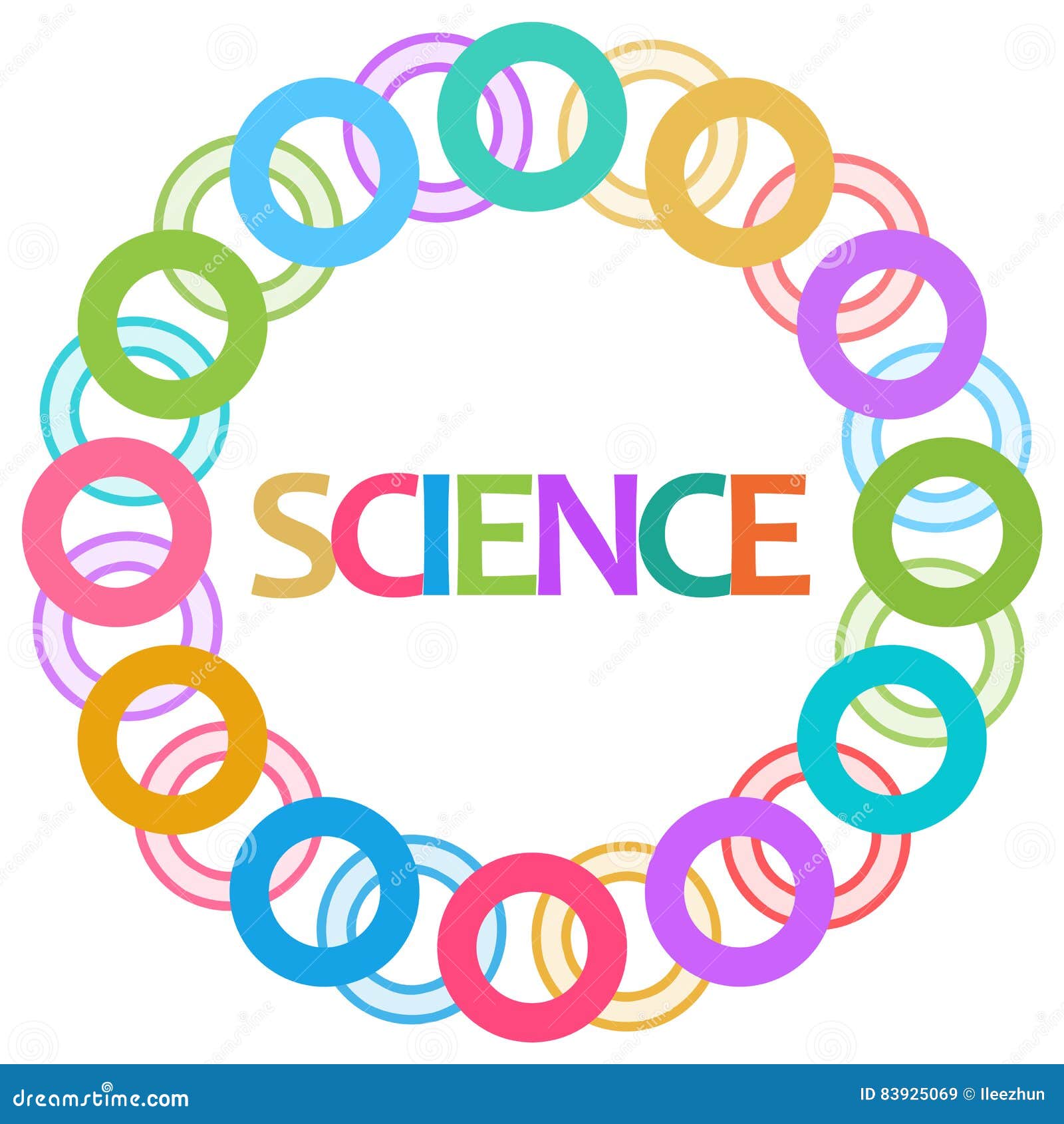 Science Colorful Rings Circular Stock Illustration - Illustration of ...